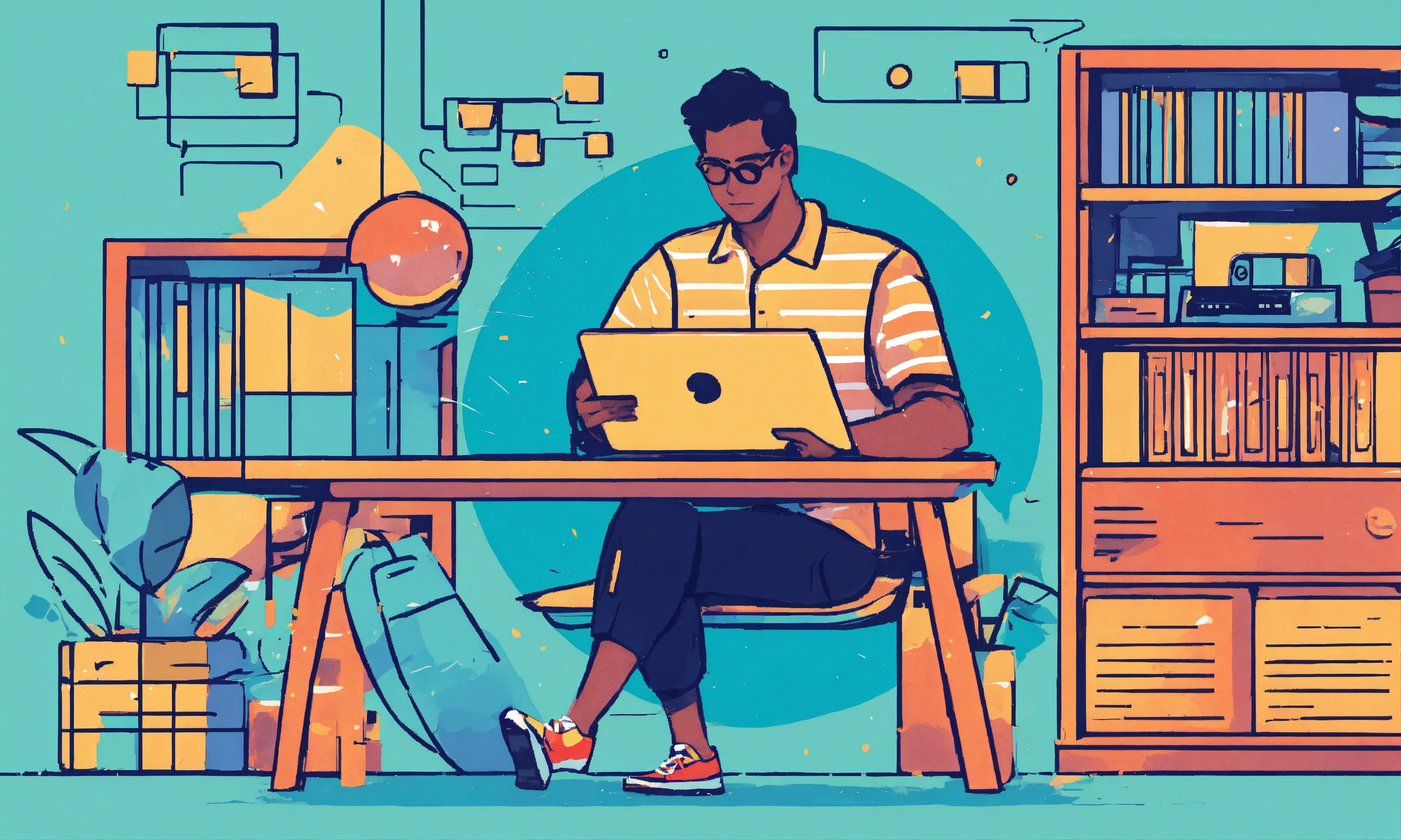 Lexica - Checking email address on laptop illustration