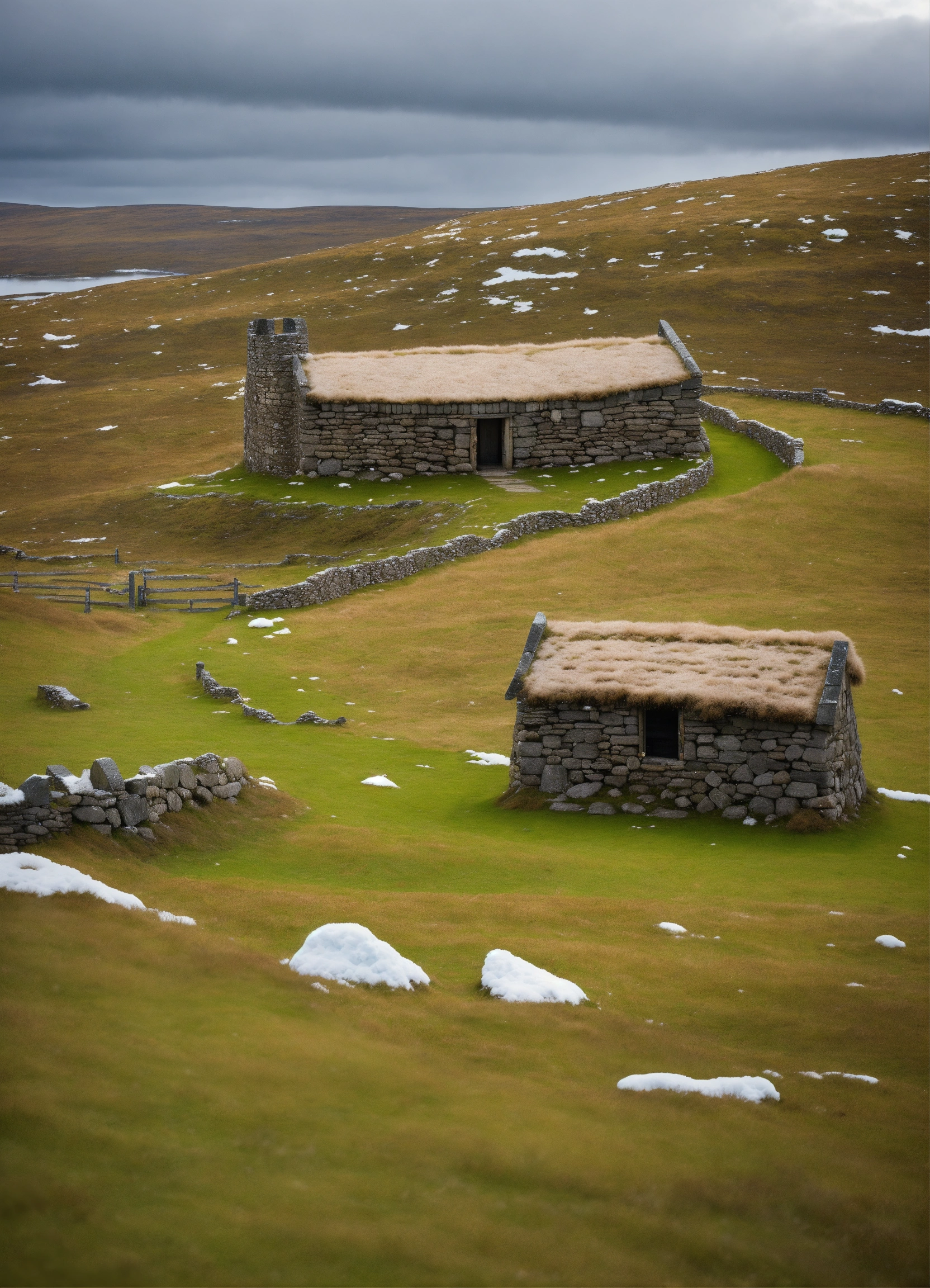Lexica - Anglo saxon stone built turf roofed hamlet with outer ...