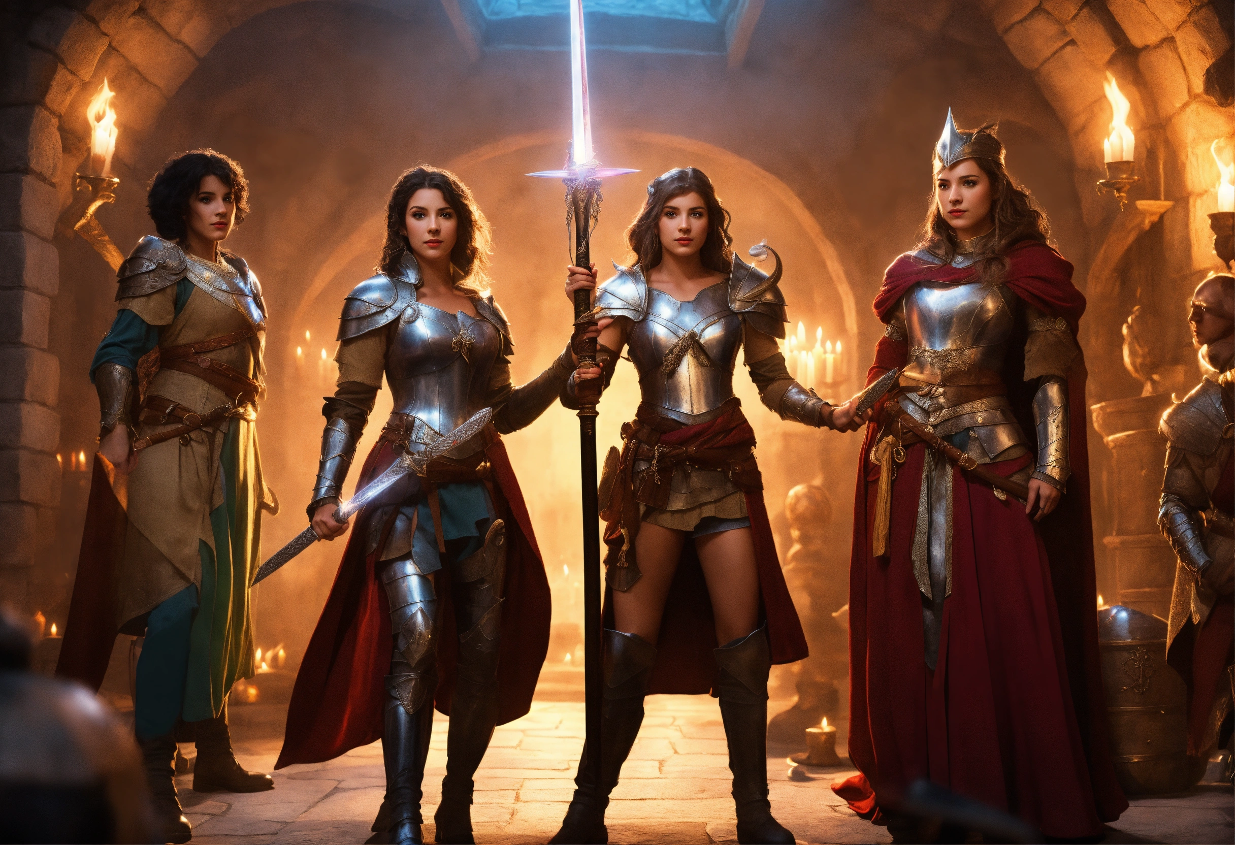 Lexica - Photorealistic Dungeons & Dragons women party of 4 adventurers ...