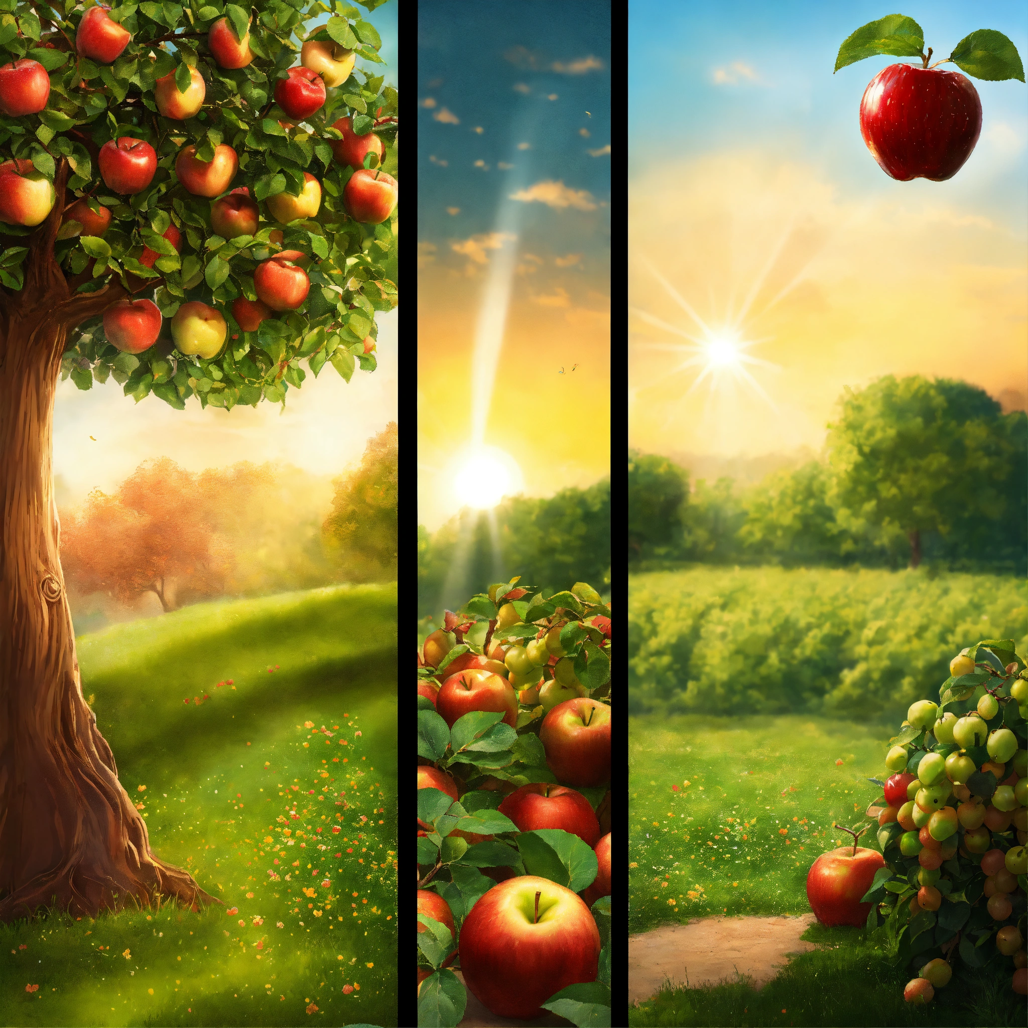 Lexica - The pictured growing evolution from a seed to an apple tree ...