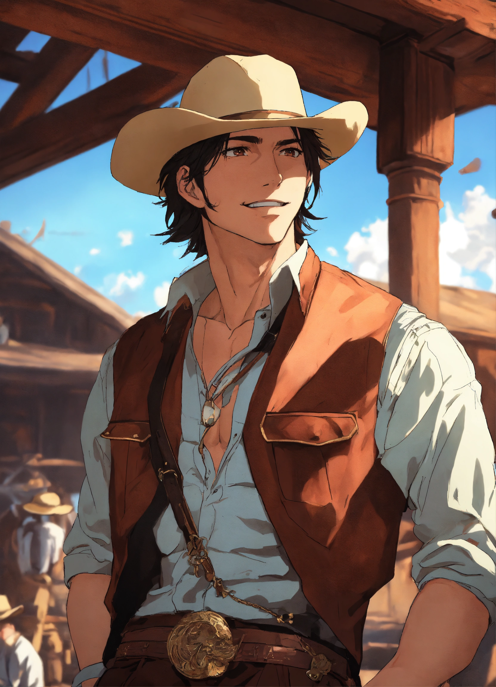 Lexica - Handsome male, wild west, portrait, trending pixiv fanboxe, 4k ...