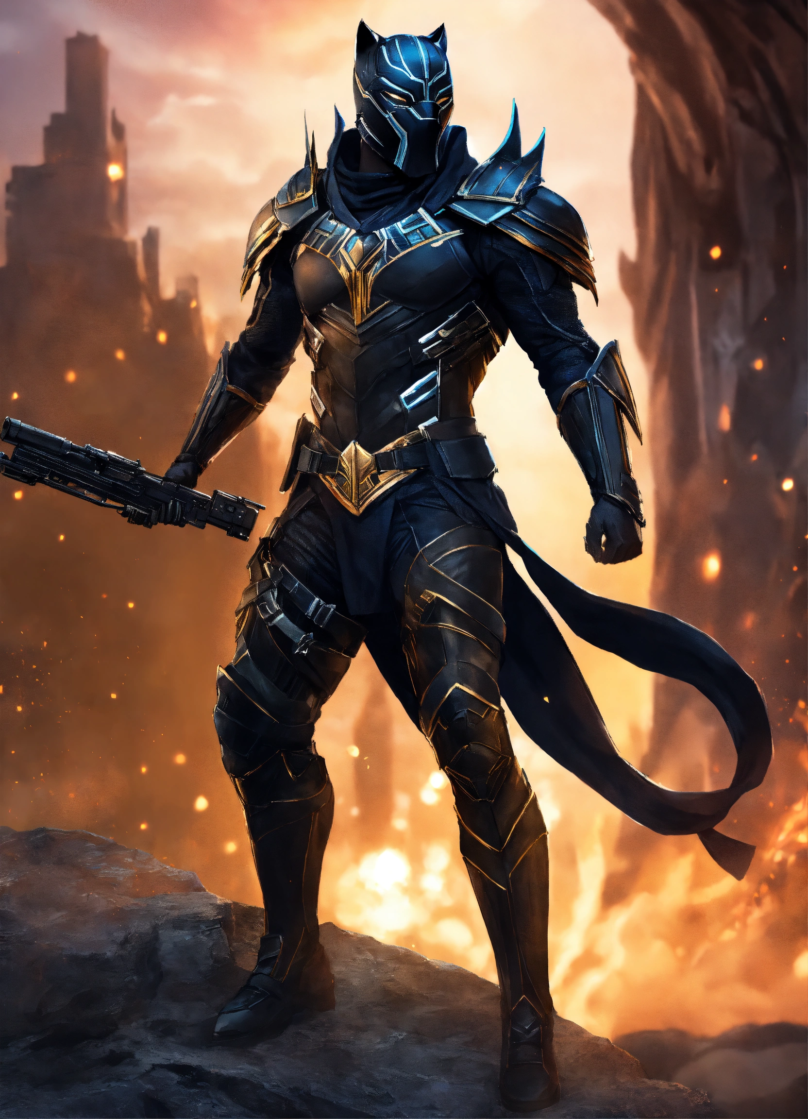 Lexica - High elf sci fi black panther sci fi elven armor, black armor ...