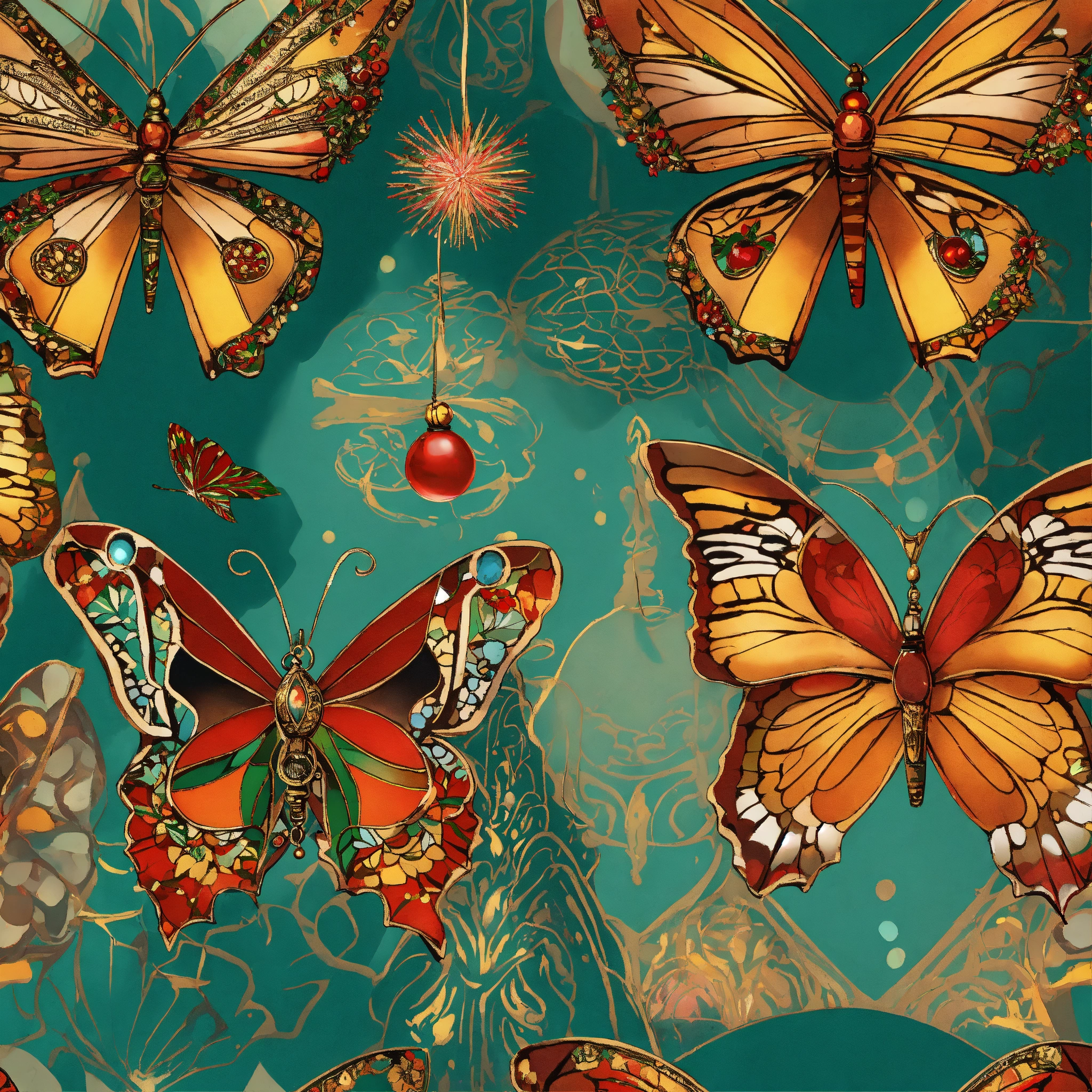 Lexica - Afrocentric Christmas seamless repeating pattern butterflies ...
