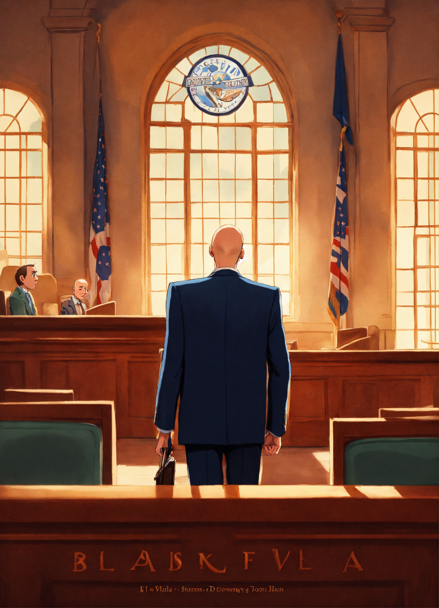 Lexica - Pixar style movie poster, Disney style, of a hurried lawyer ...