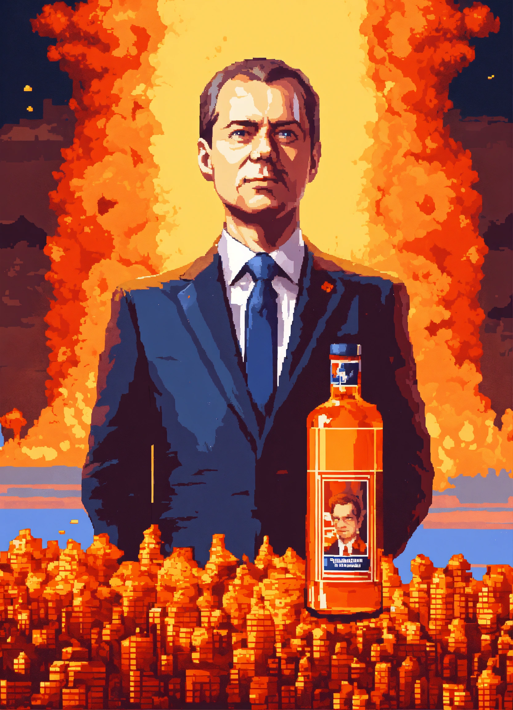 Lexica - Dmitry Medvedev with bottle of vodka in hands and nuclear ...