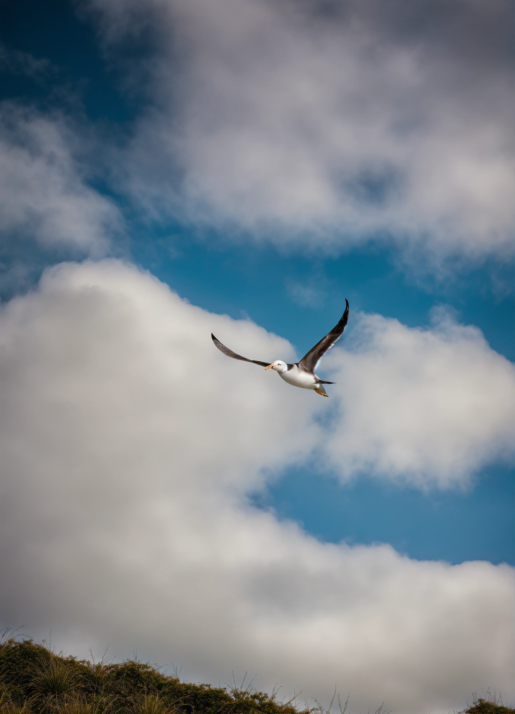 Lexica - UNDERSIDE OF Albatross NZ BIRD FLYING PHOTO SYMMETRICAL SKY ...