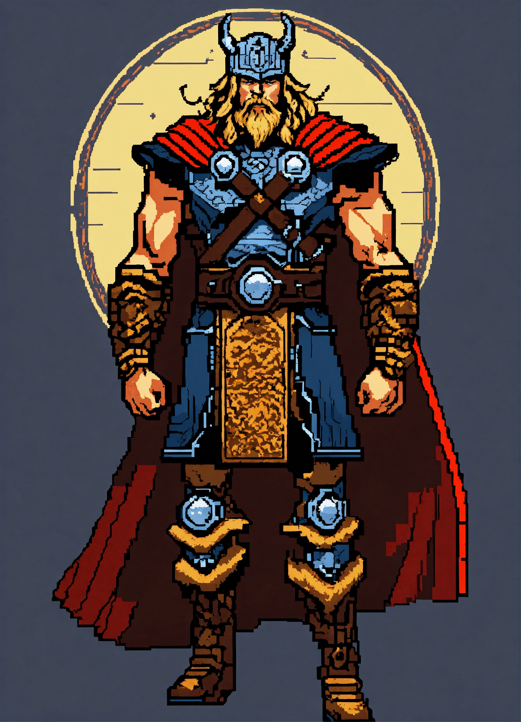 Lexica - Norse god thor, pixel art