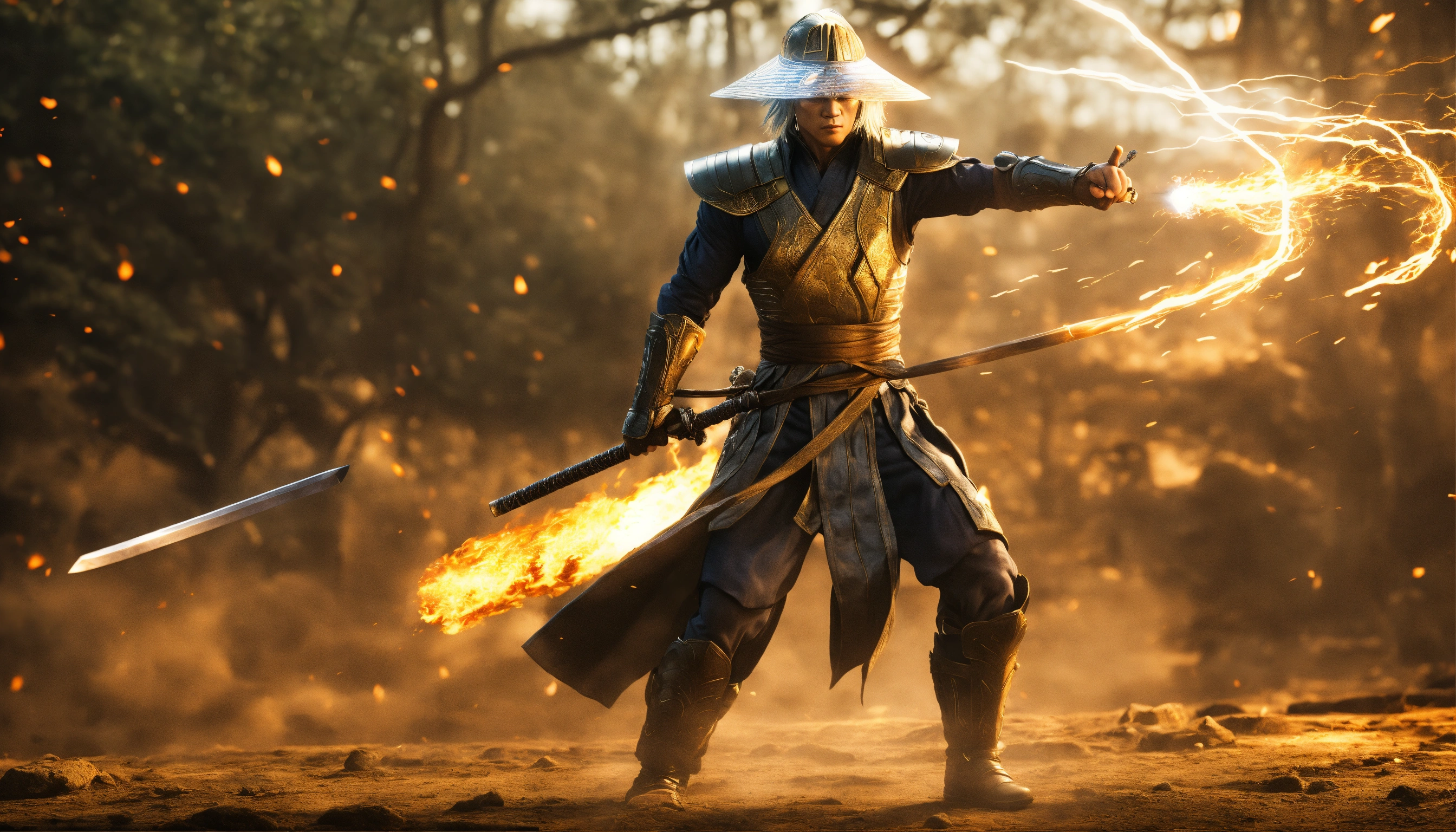 Lexica - Produce me an image of Raiden in fighting action, movie image ...