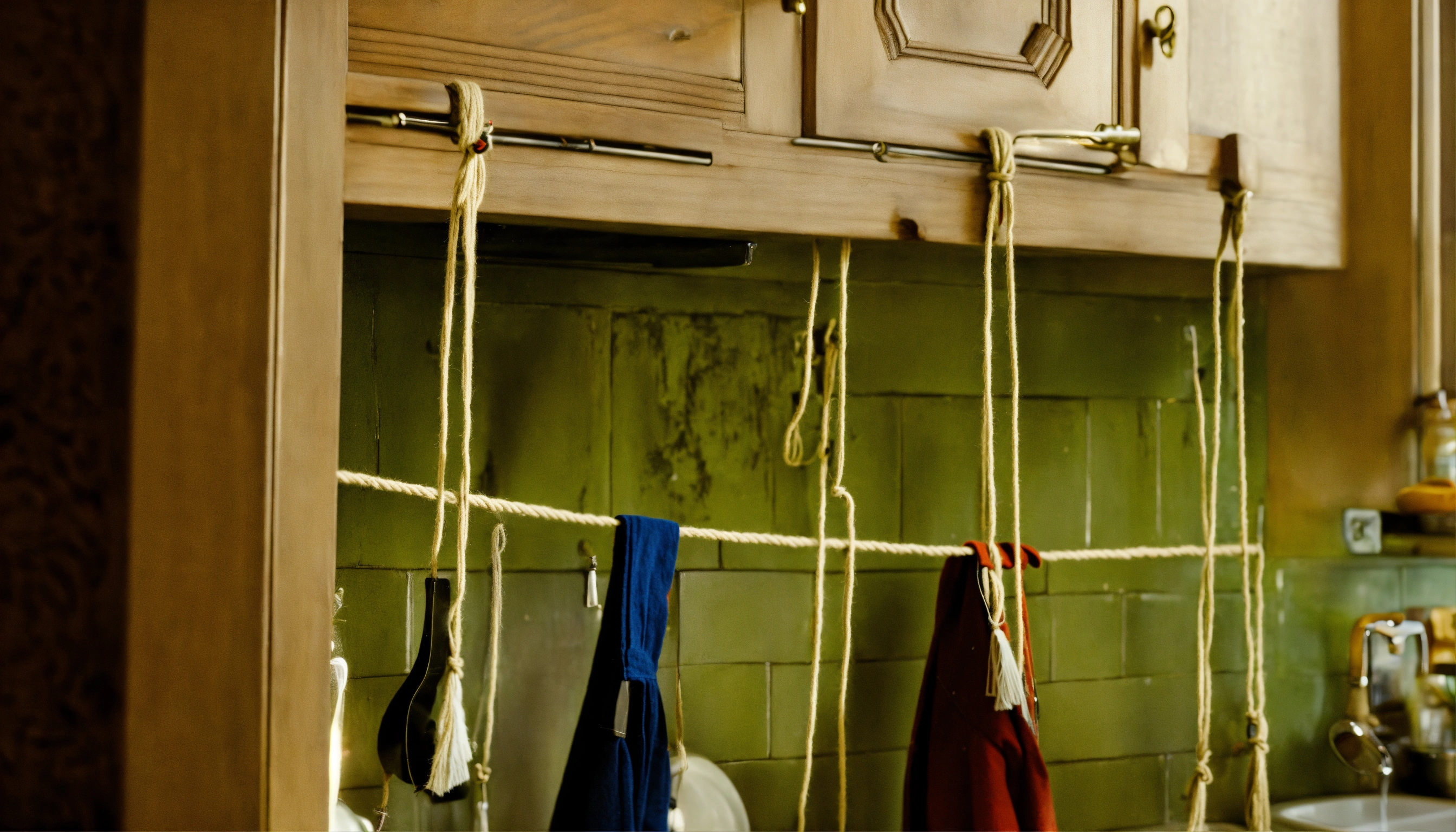Lexica - Loose clothesline ropes in the kitchen of a typical old ...