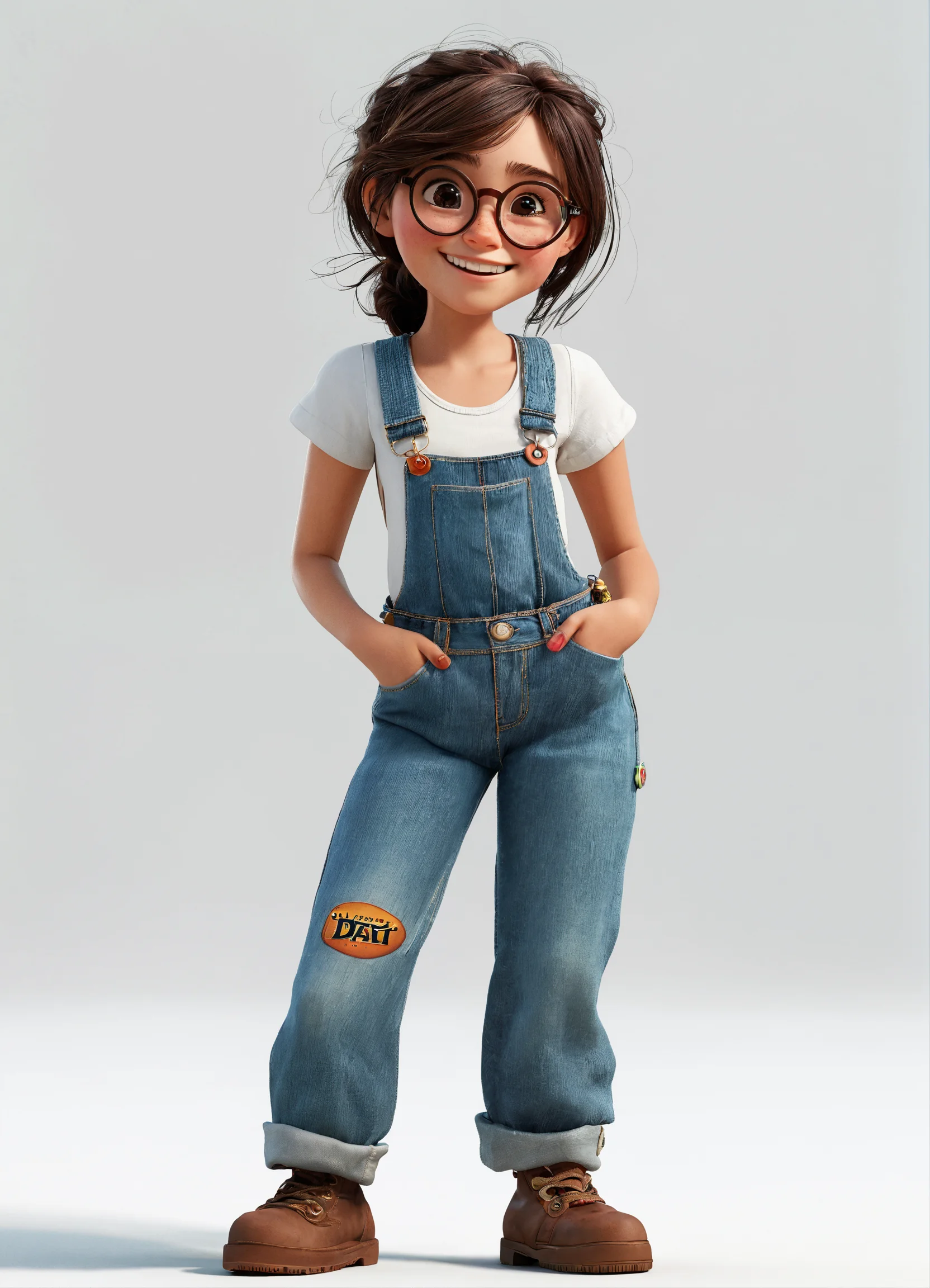 Lexica - Cute girl wearing dark brown round glasses named Lydia, Pixar ...