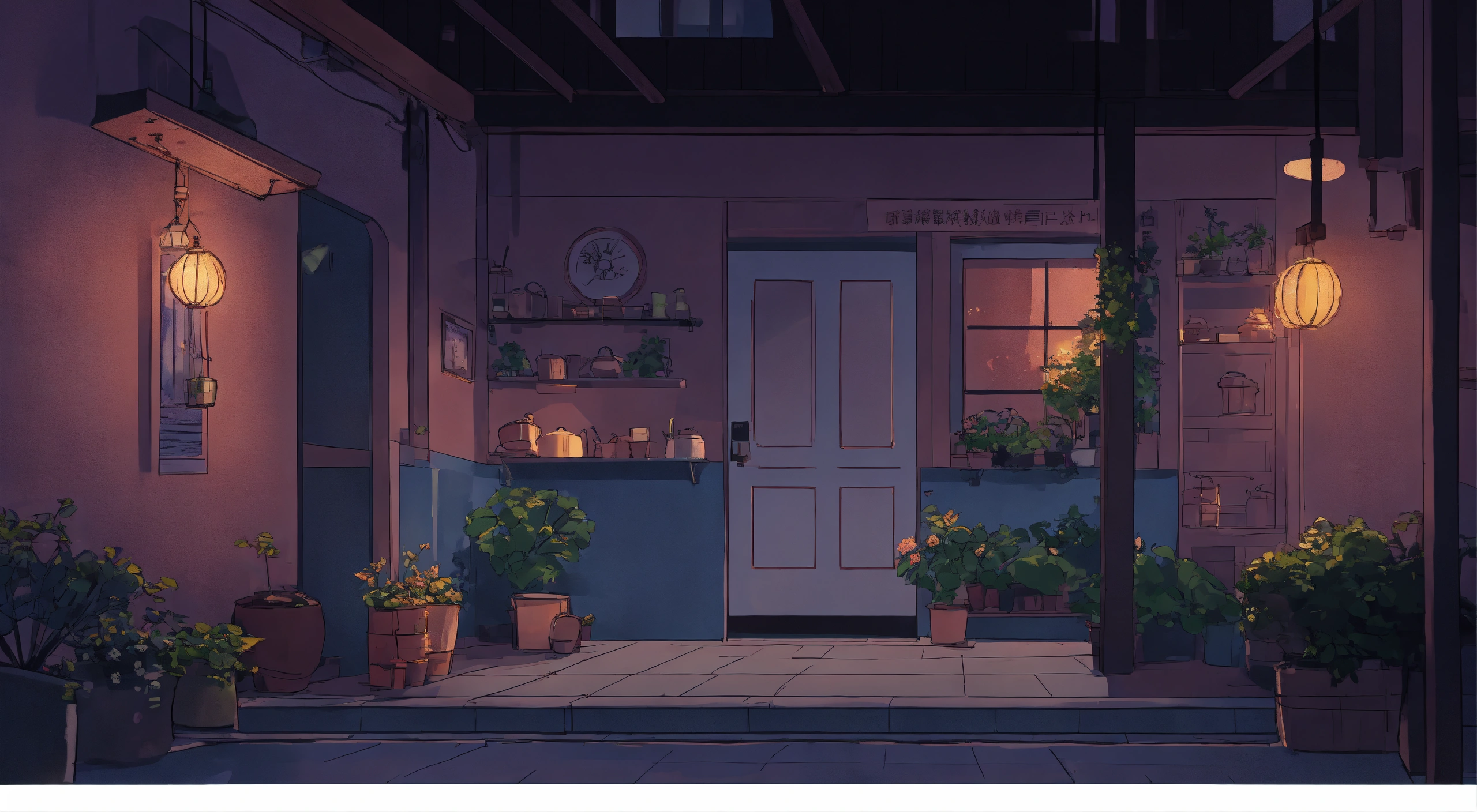 Lexica - In building flat outside area with front door decorated ...