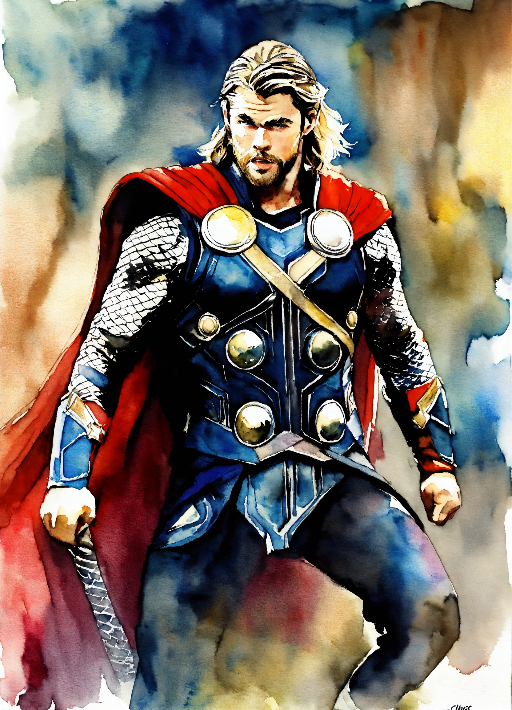 Lexica - Thor Odinson Chris Hemsworth watercolor