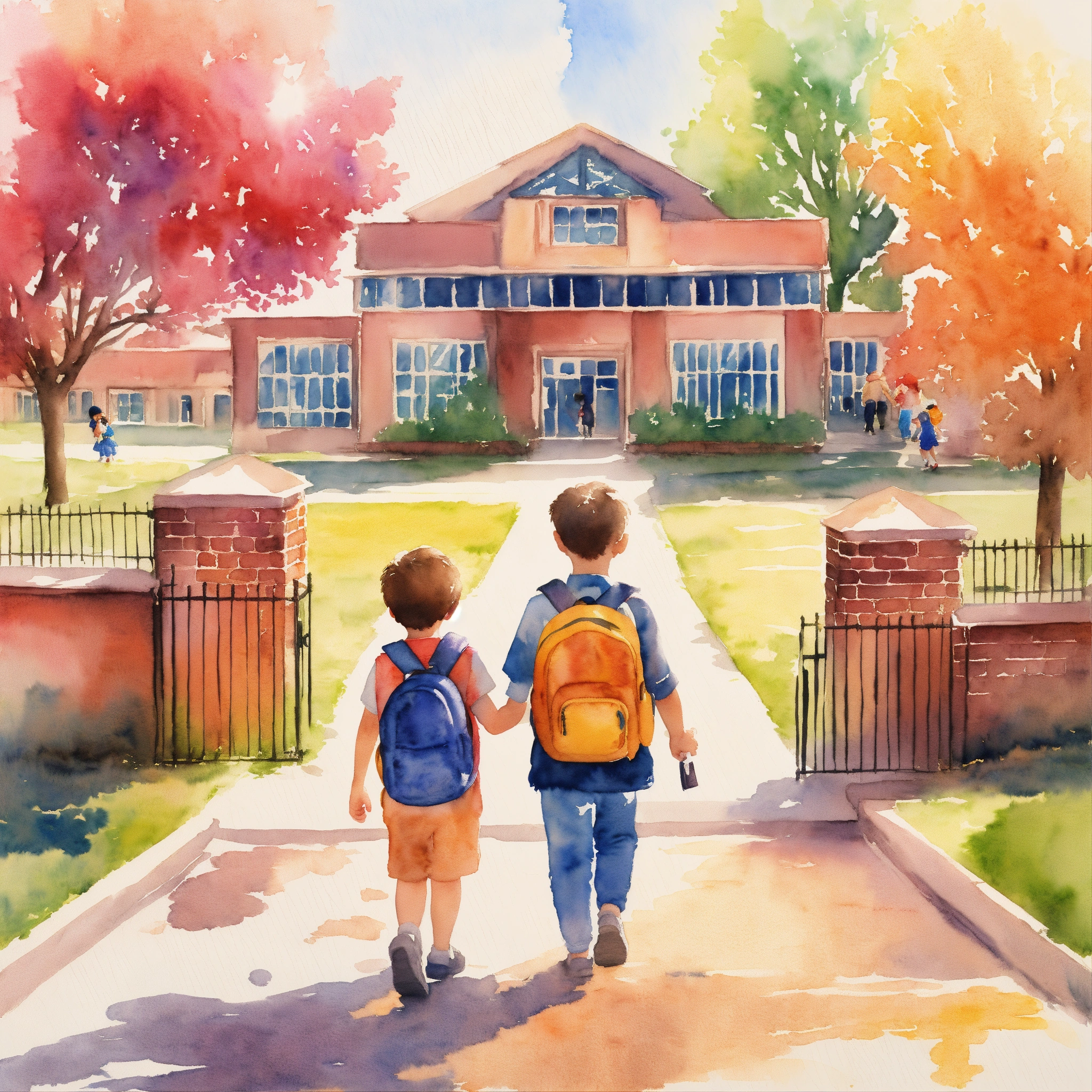 Lexica - Watercolor art illustration of a joyful scene depicting a ...