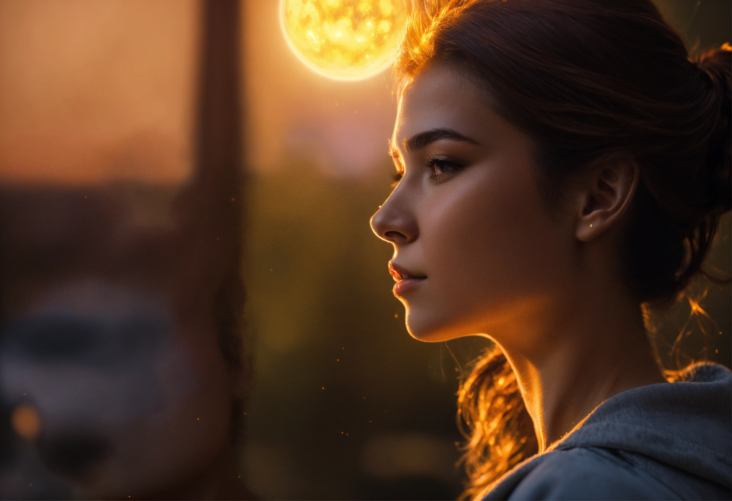Lexica - Realistic image of a woman looking into the distance with a ...