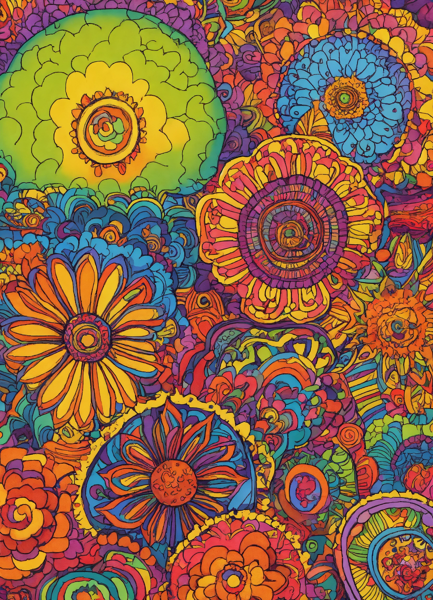 Lexica - Funky doodles psychedelic repeat pattern