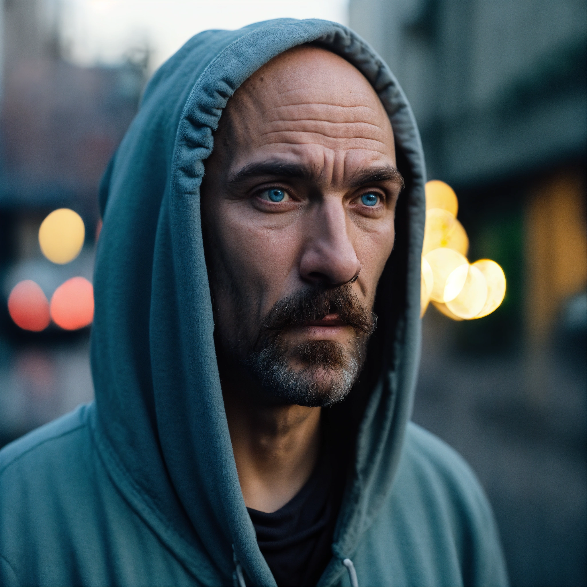 Lexica - A HUGE HOMELESS MAN, LUMPY BALD HEAD, A TINY GOATEE , NO ...