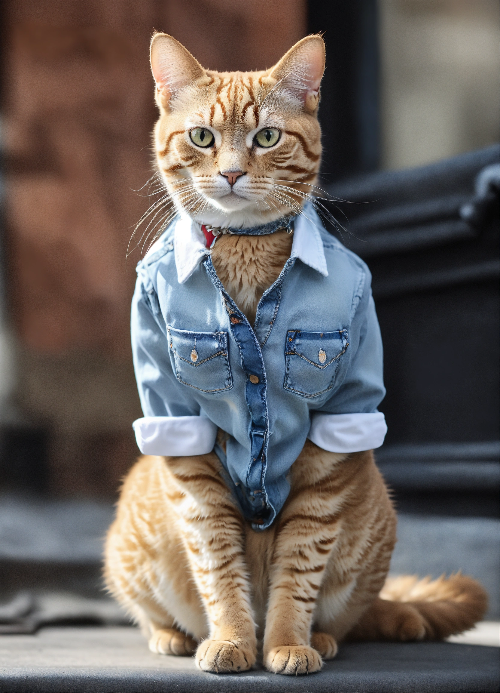 Lexica - A cat like human with two legs, a fashion-forward feline ...