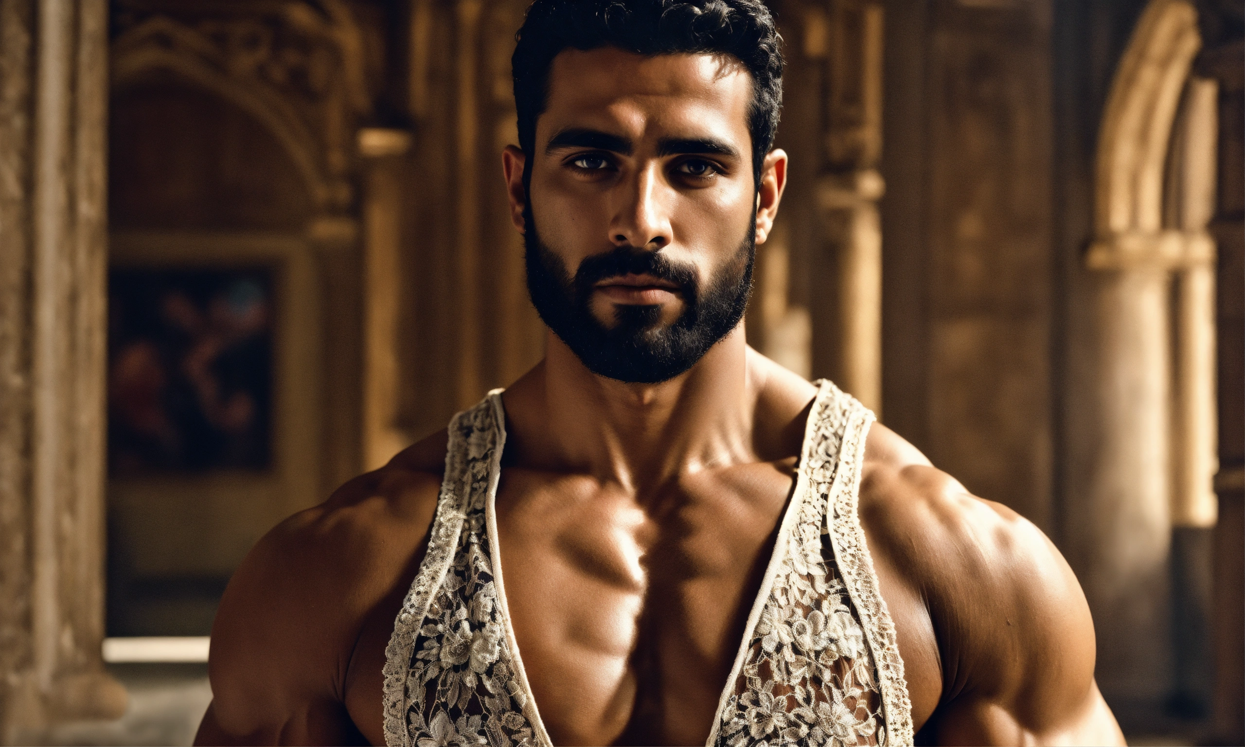 Lexica - Arab man in soft light,,mister olympia anatomy, broad muscle ...