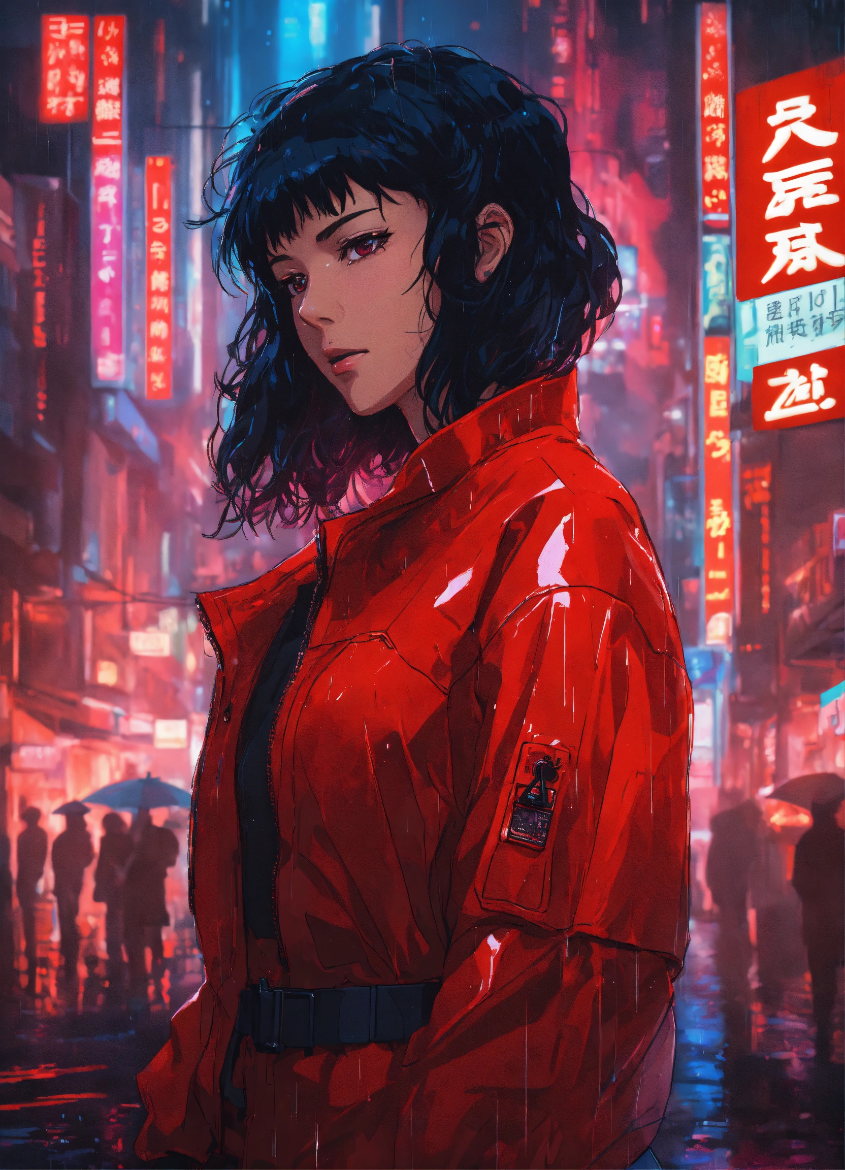 Lexica - Anime art of ghost in the Shell, detailed scene, red, perfect ...
