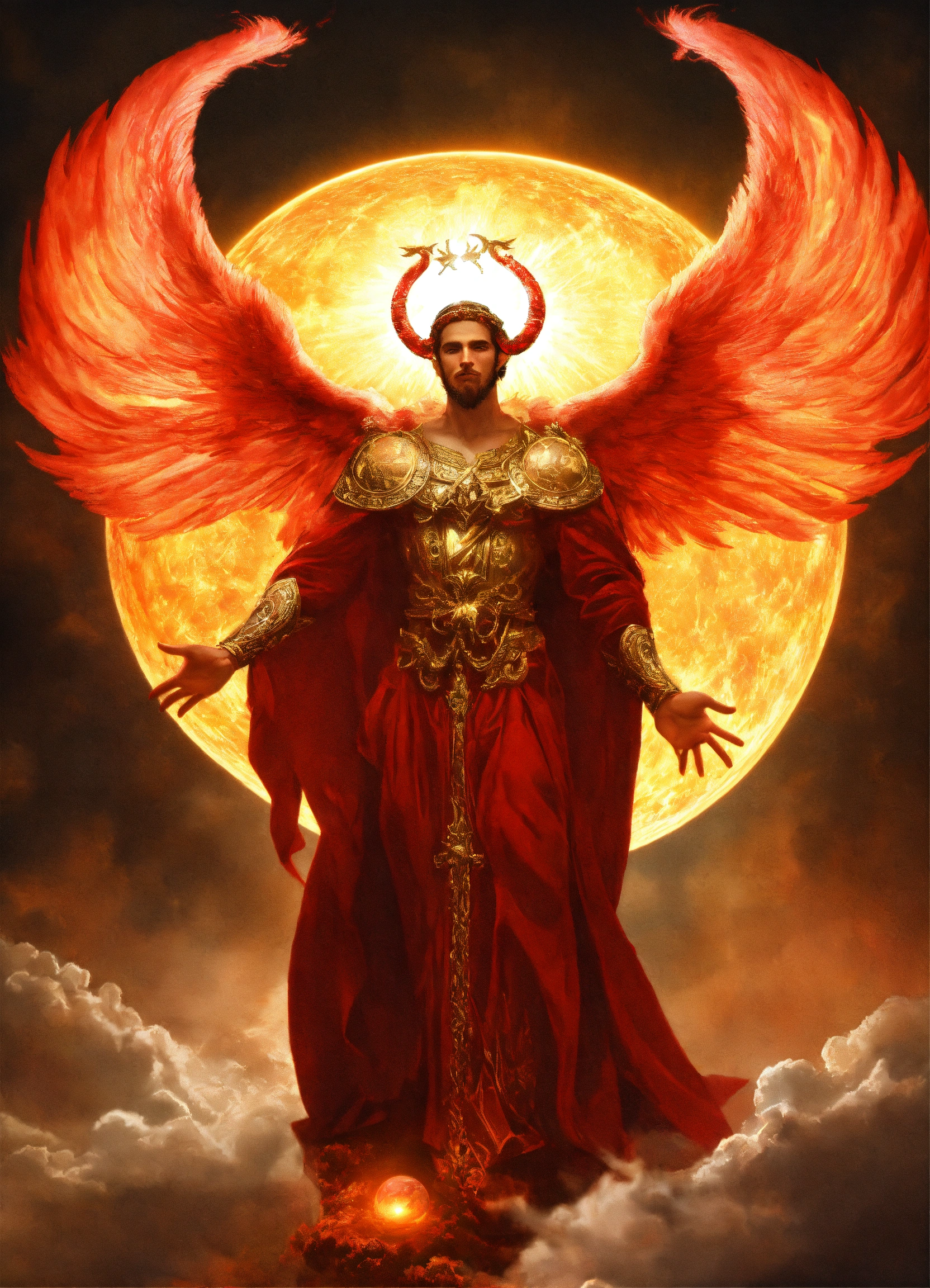 Lexica - Satan disguised as an Angel of light a globe planet in his hands