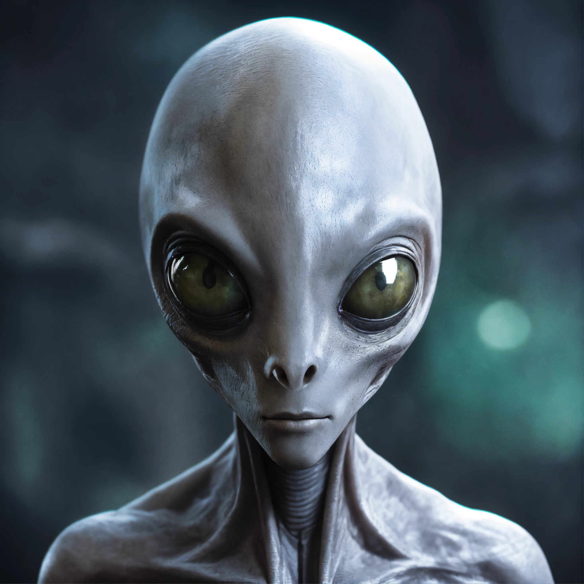 Lexica - A portrait photograph of a classic grey alien with big eyes like from this webpage ...