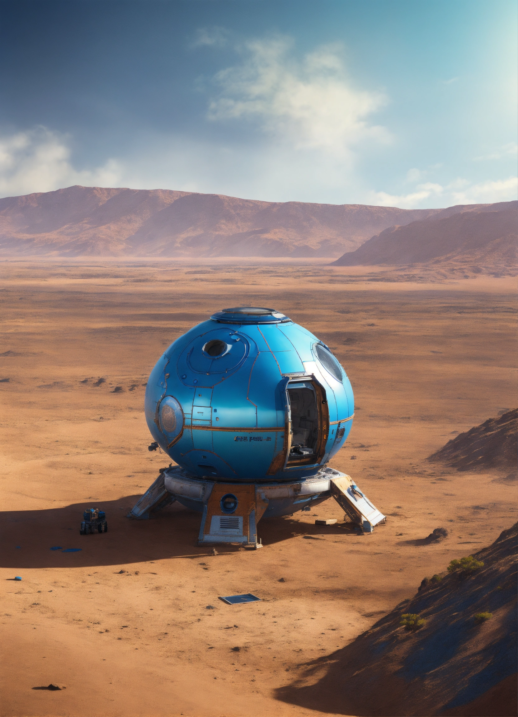 Lexica - Among production site below bright blue sun the landed escape ...