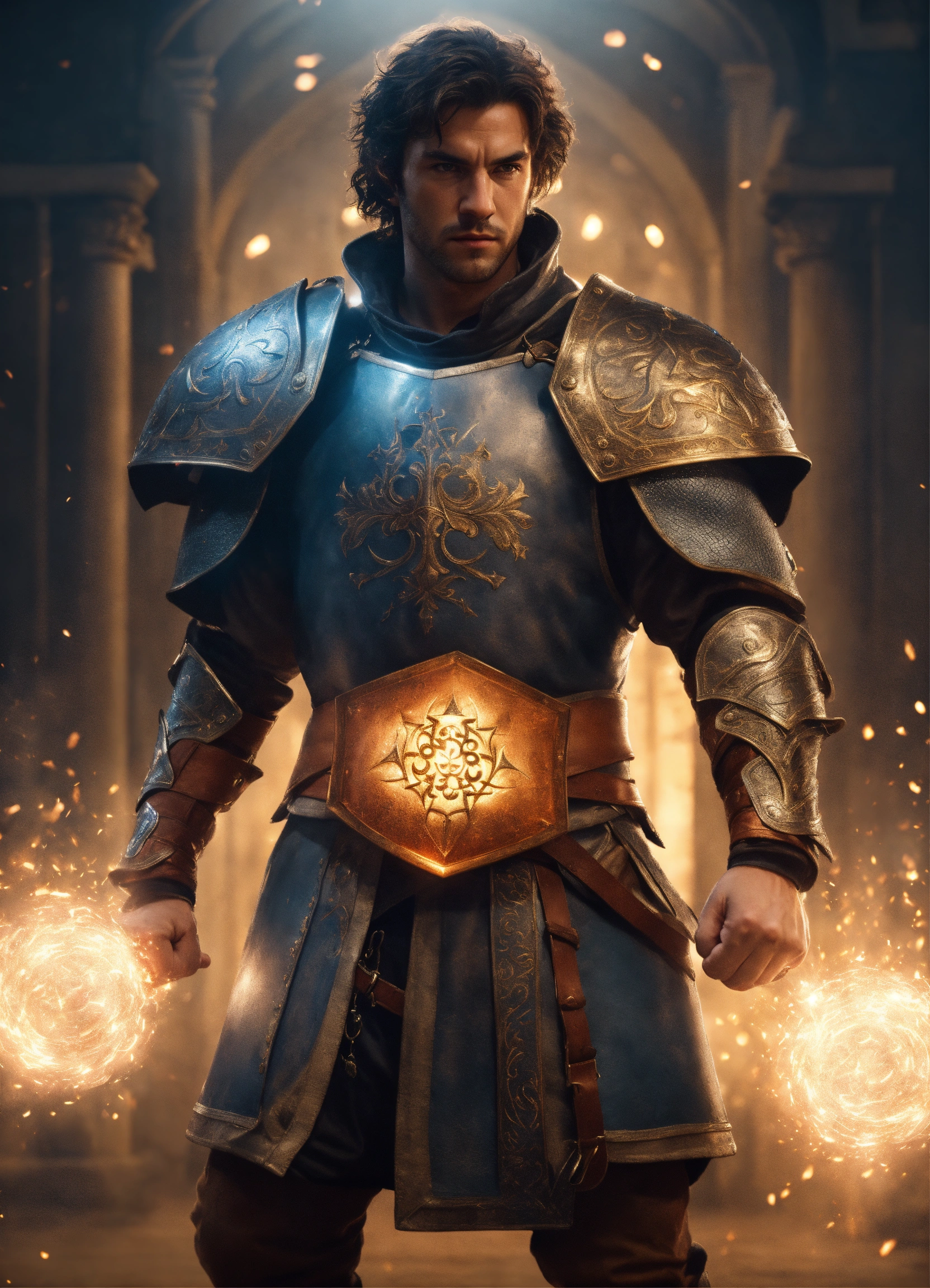 Lexica - A realistic full body portrait of a medival male fist fighter ...