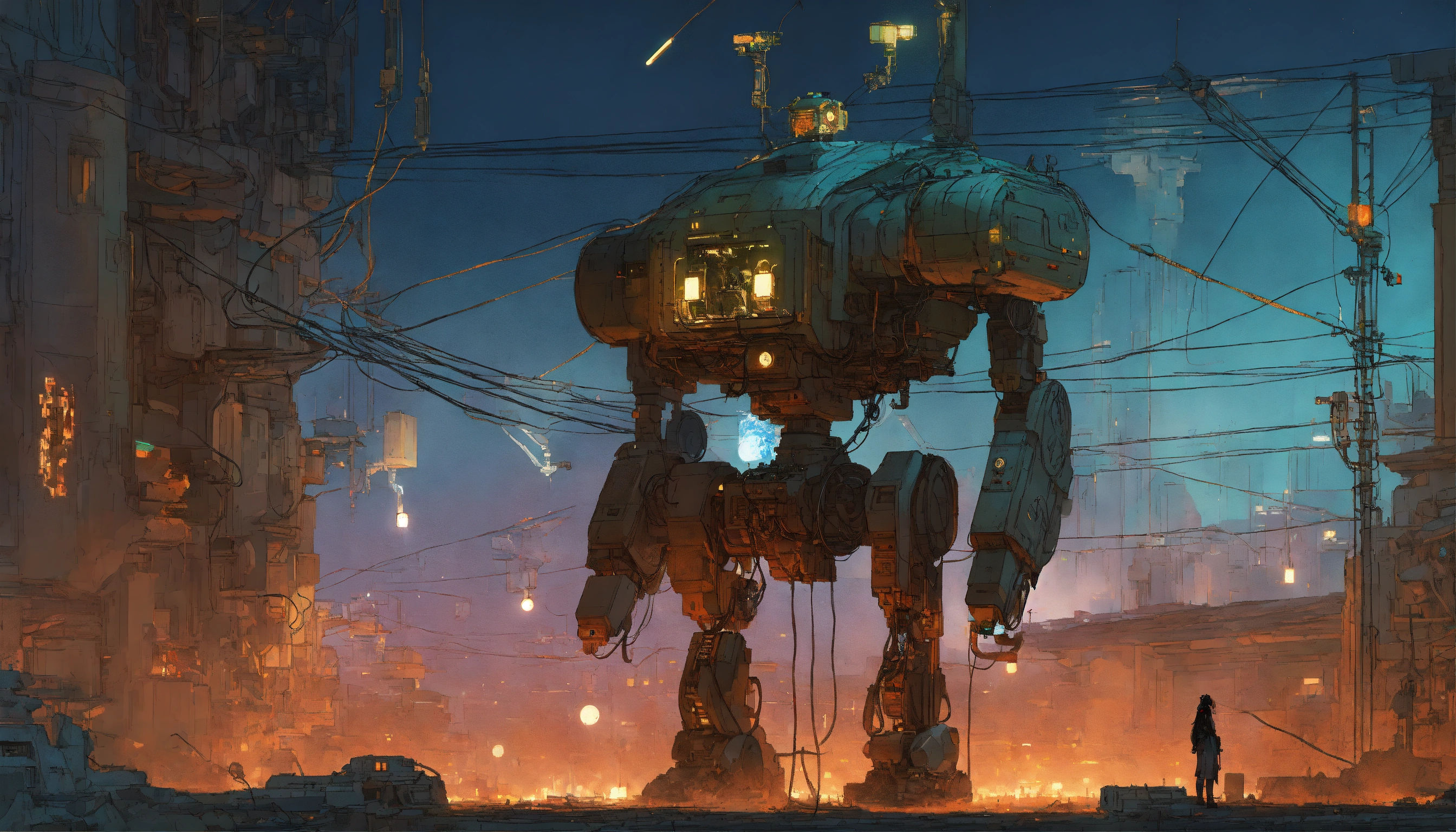 Lexica - [a robot dreadlocks made of wires smoking] [moonscape ...