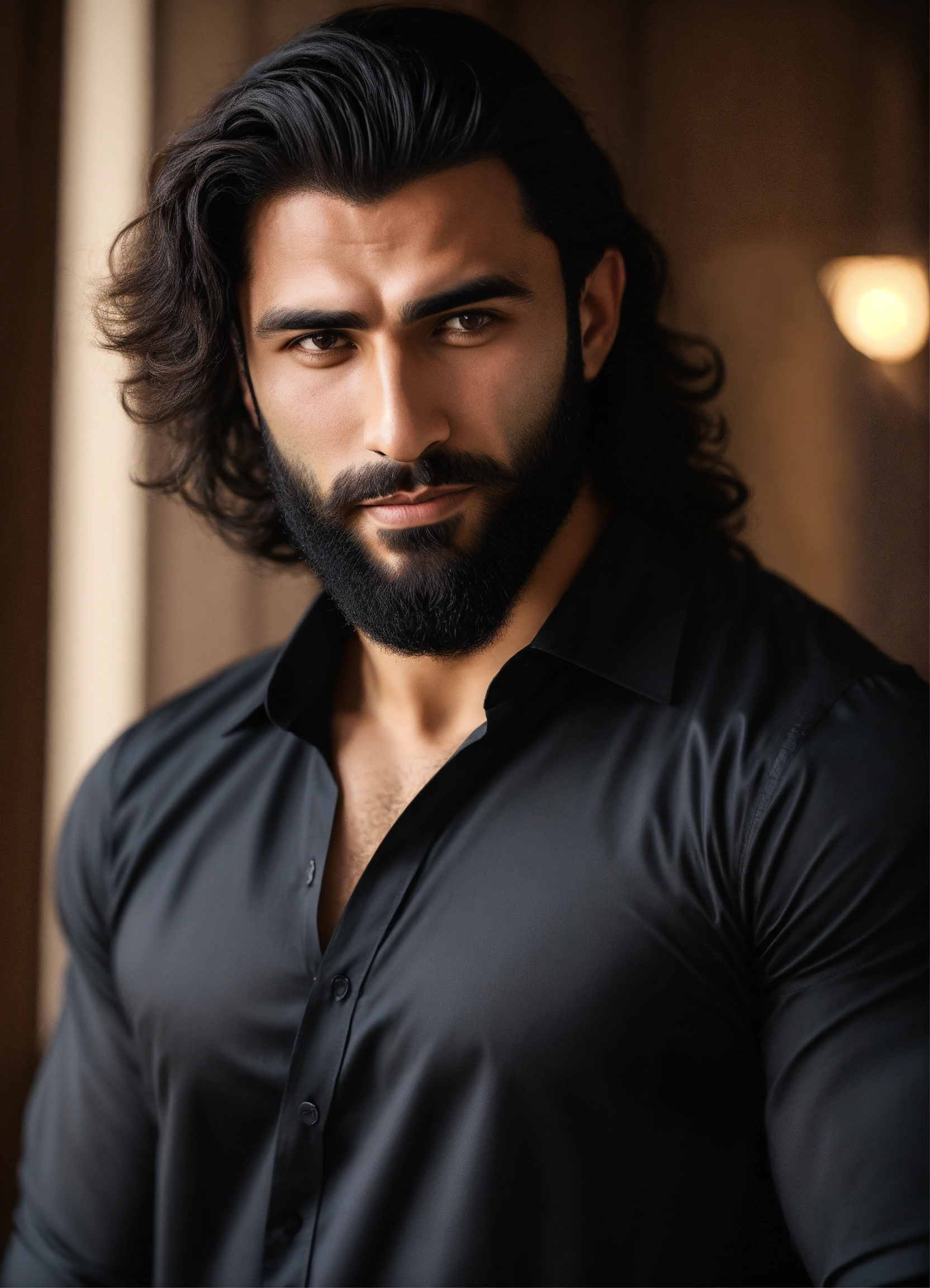 Lexica - A handsome Arabic man, with a tall muscular build, shoulder ...