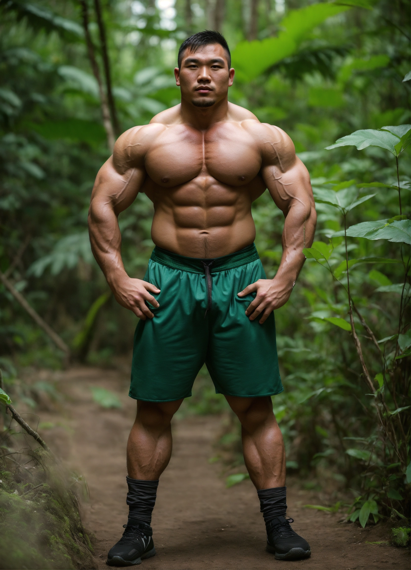 Lexica - 30-year-old man with big muscles, big bodybuilder, Mongolian ...