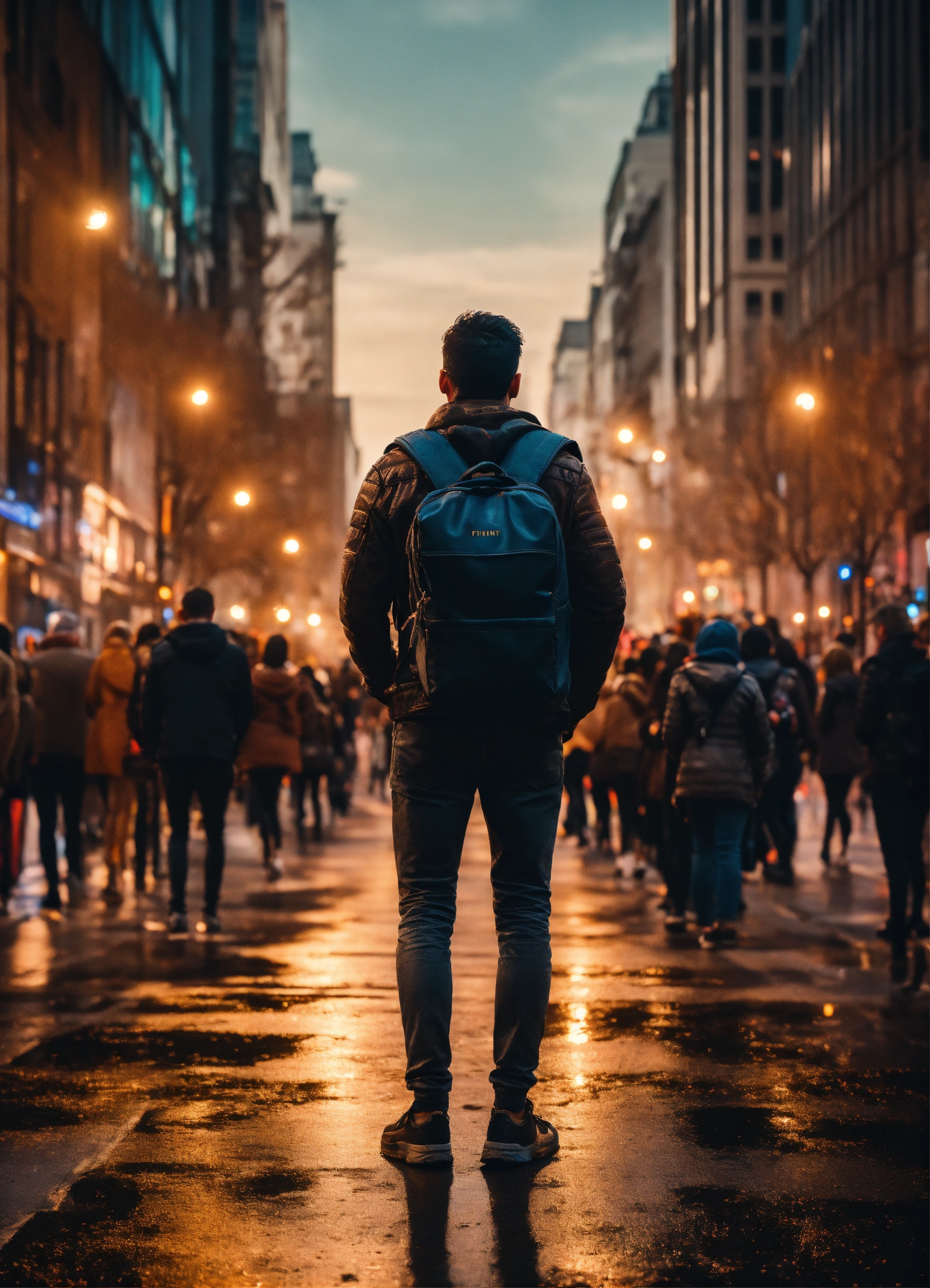 Lexica - A person surrounded by a lot of people praising him, fujifilm ...