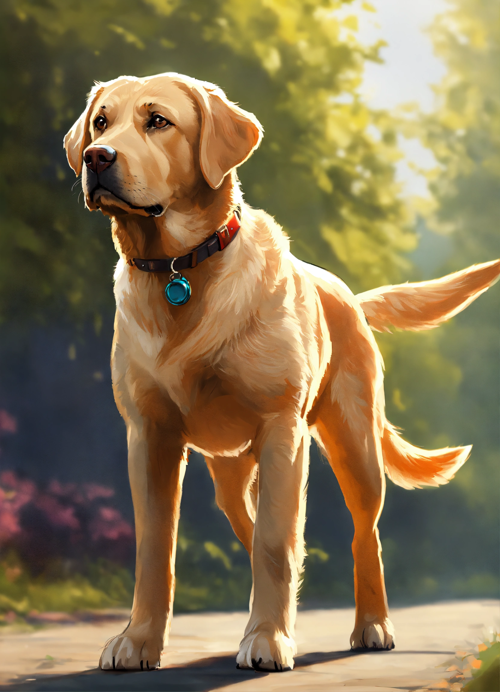 Lexica - Highly realistic side view of a walking labrador Pixar style ...