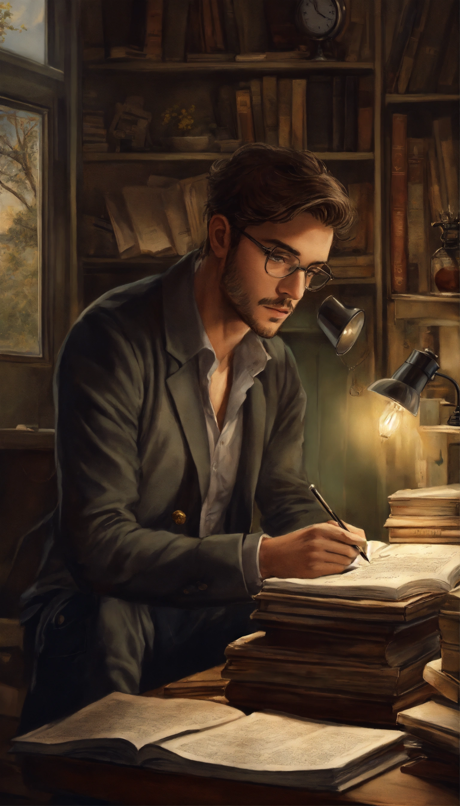 Lexica - A handsome male writer, with depression, beautiful ...