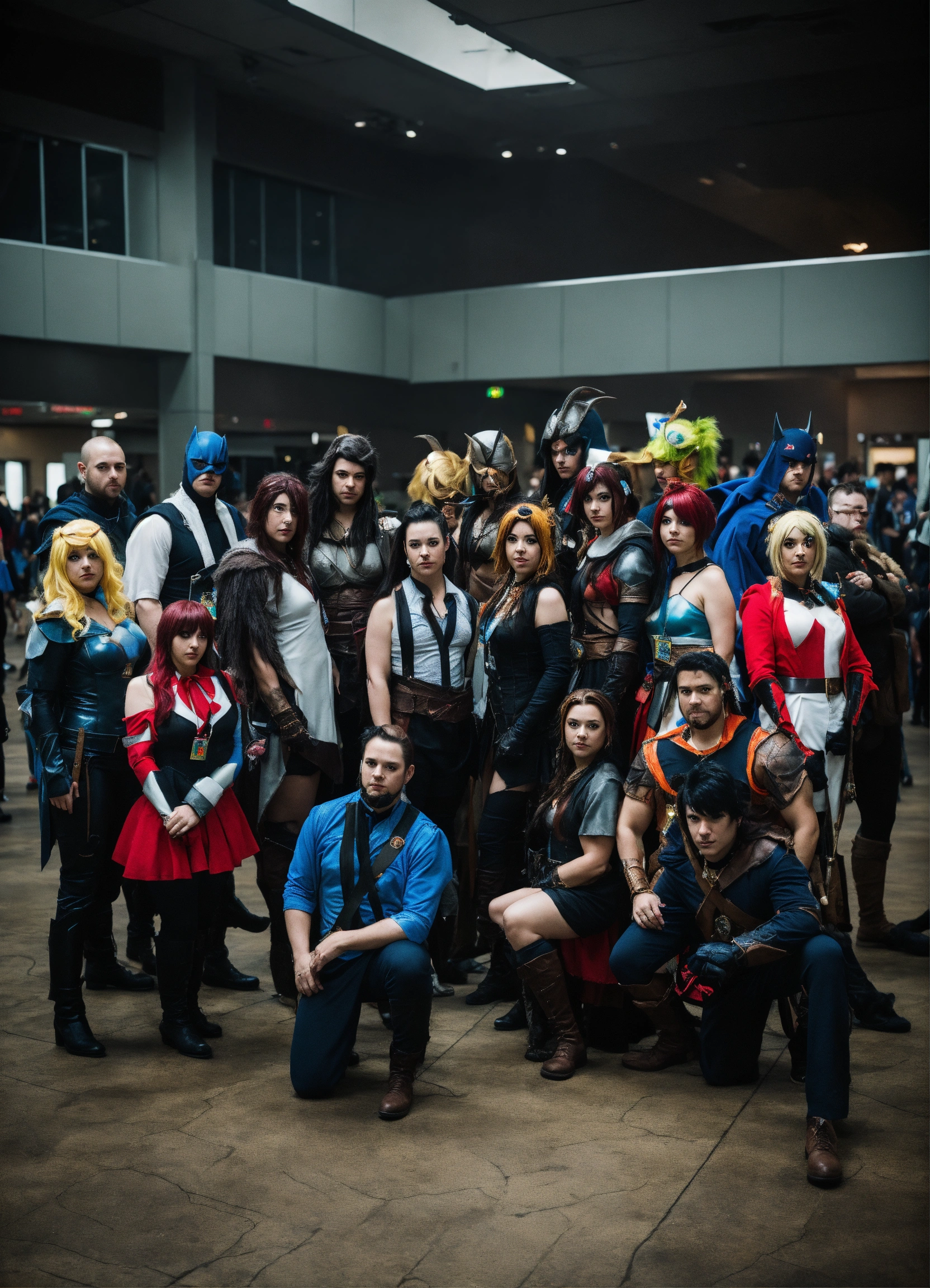 Lexica - Comic con group photo, lots of different cosplay, shot on Sony ...