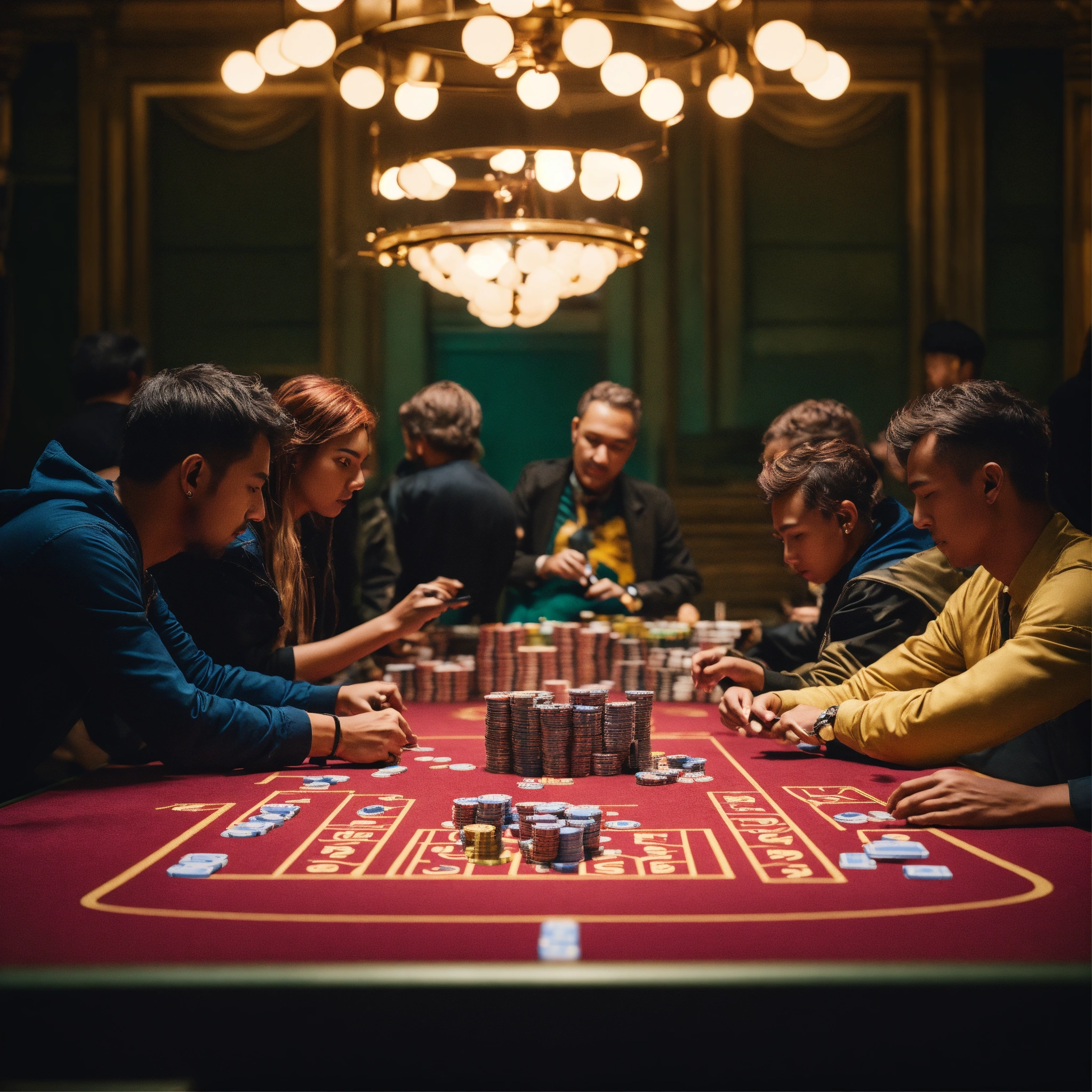 Lexica - People betting on a table, surreal photo, fujifilm xt3, indoor ...