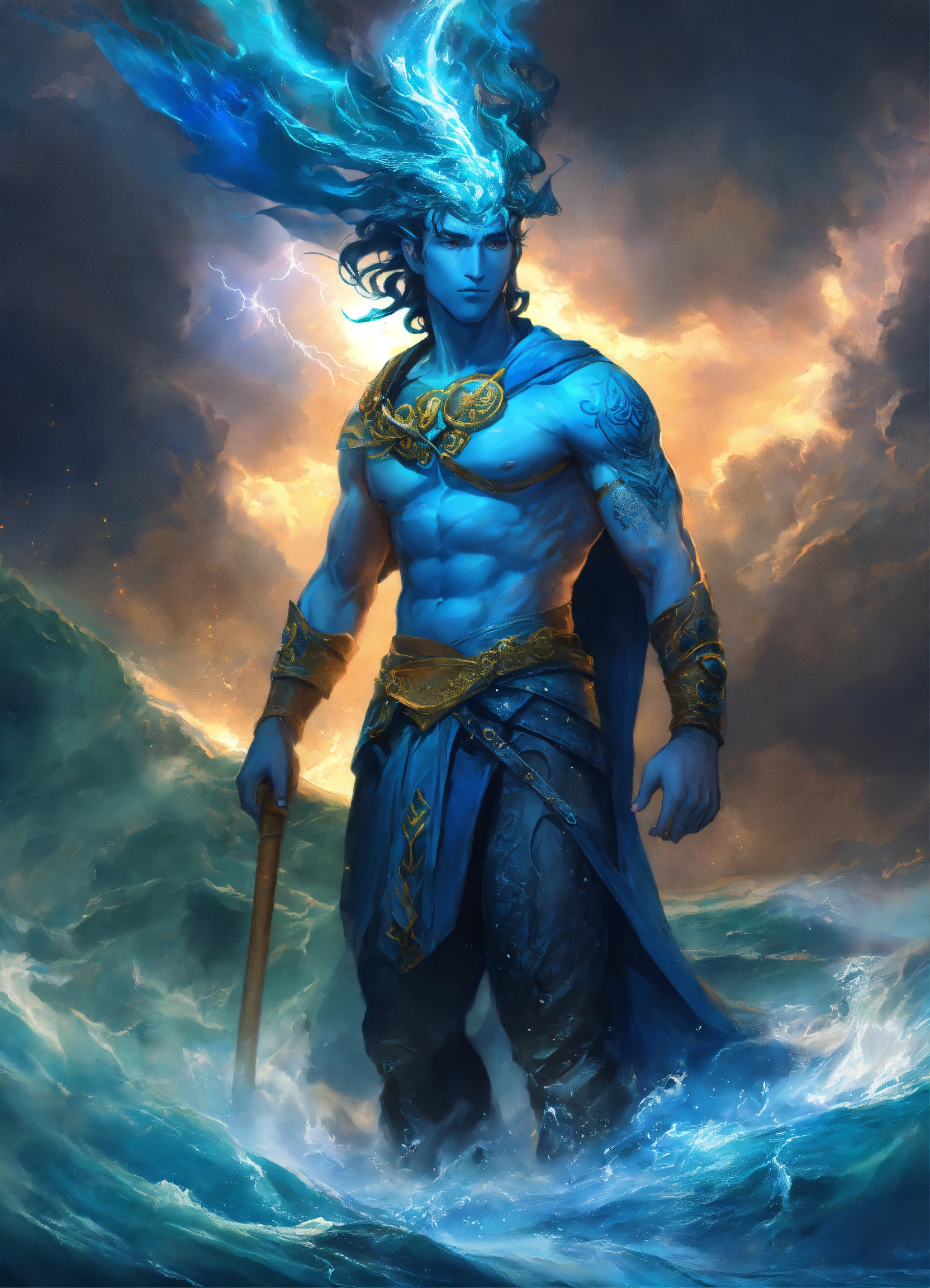 Lexica - A celestial Blue-skinned God of the Seas, Storms, and ...