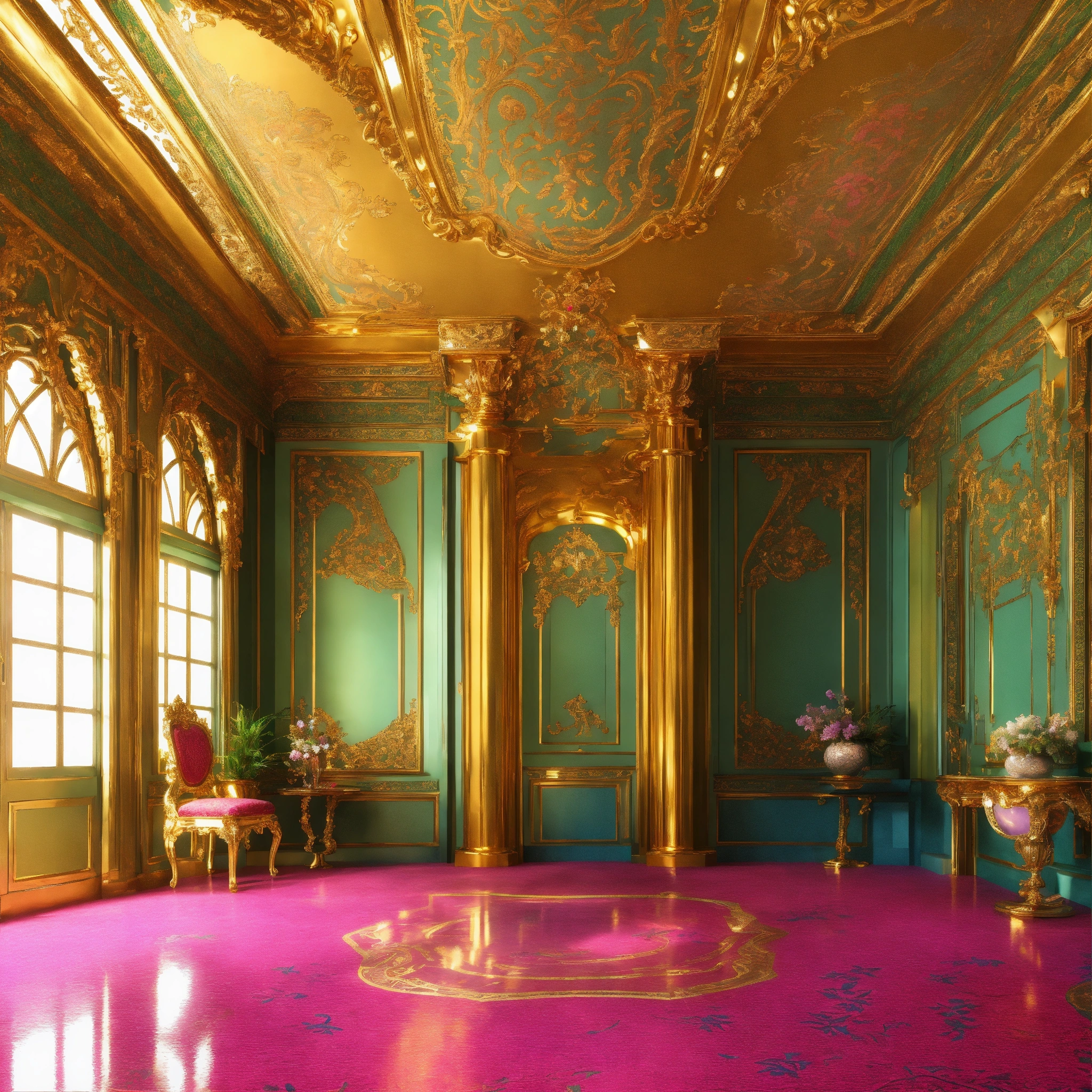 Lexica - Futuristic beautiful French mansion interior glamorous ...