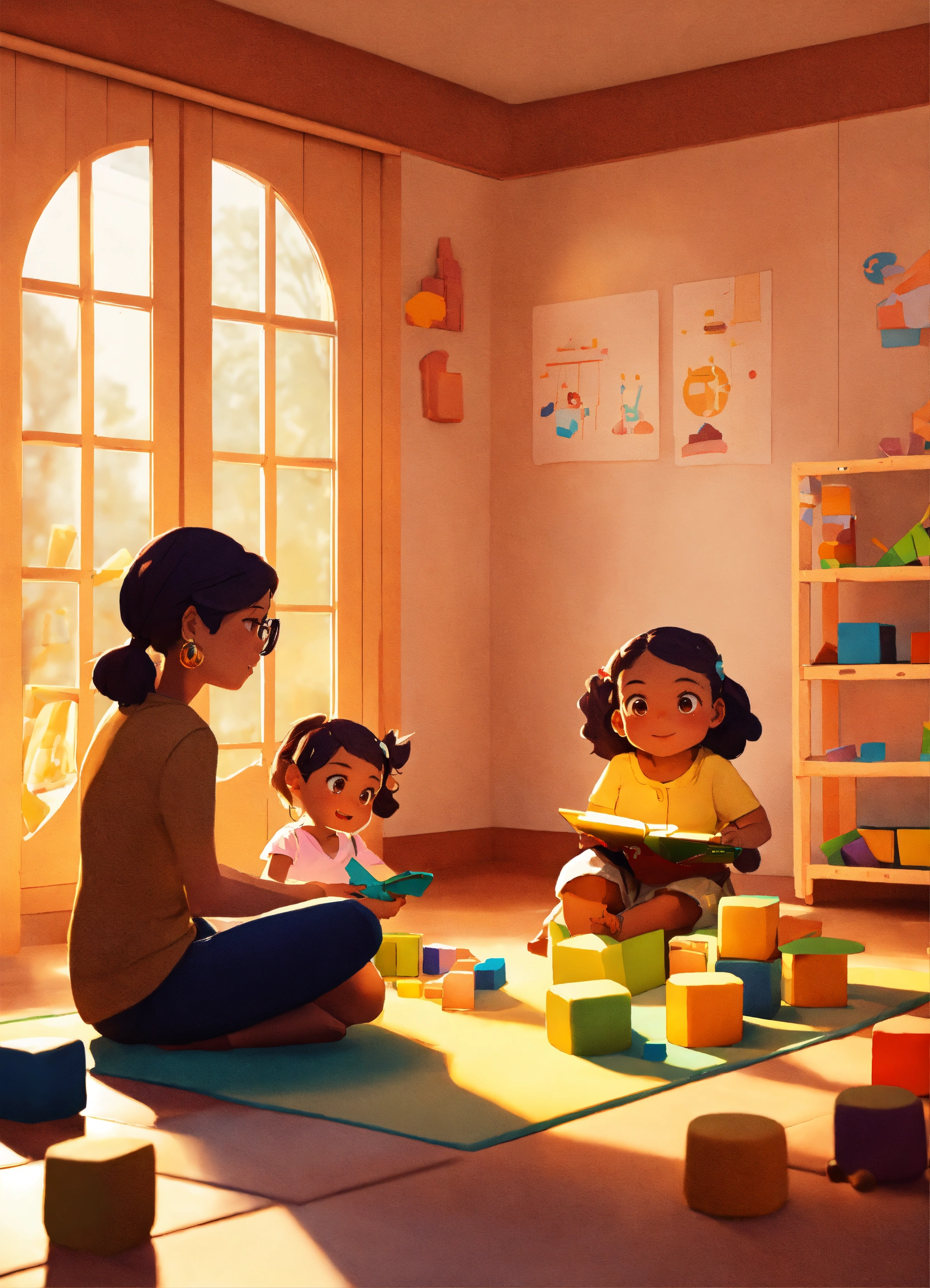 Lexica - Create an image of animated character a preschool teacher with ...