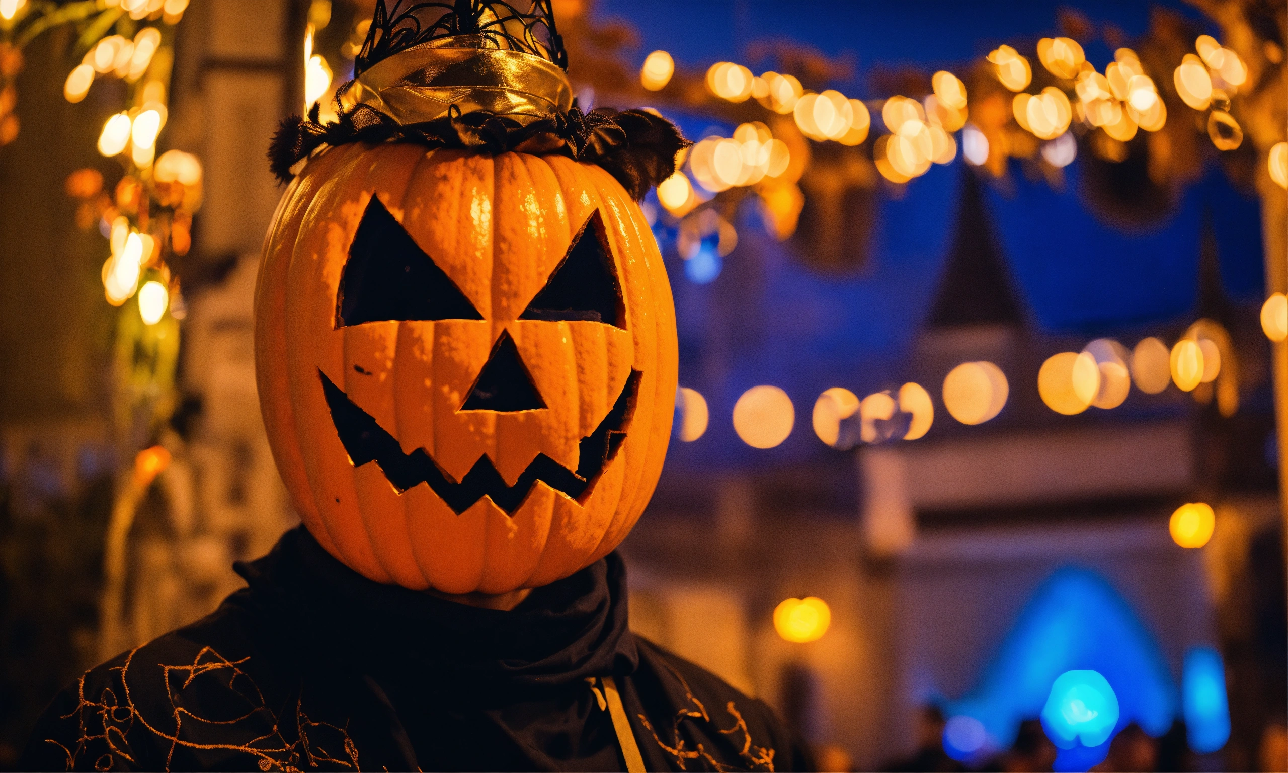 Lexica - Buaty man with light short hair, at a Halloween party, in ...