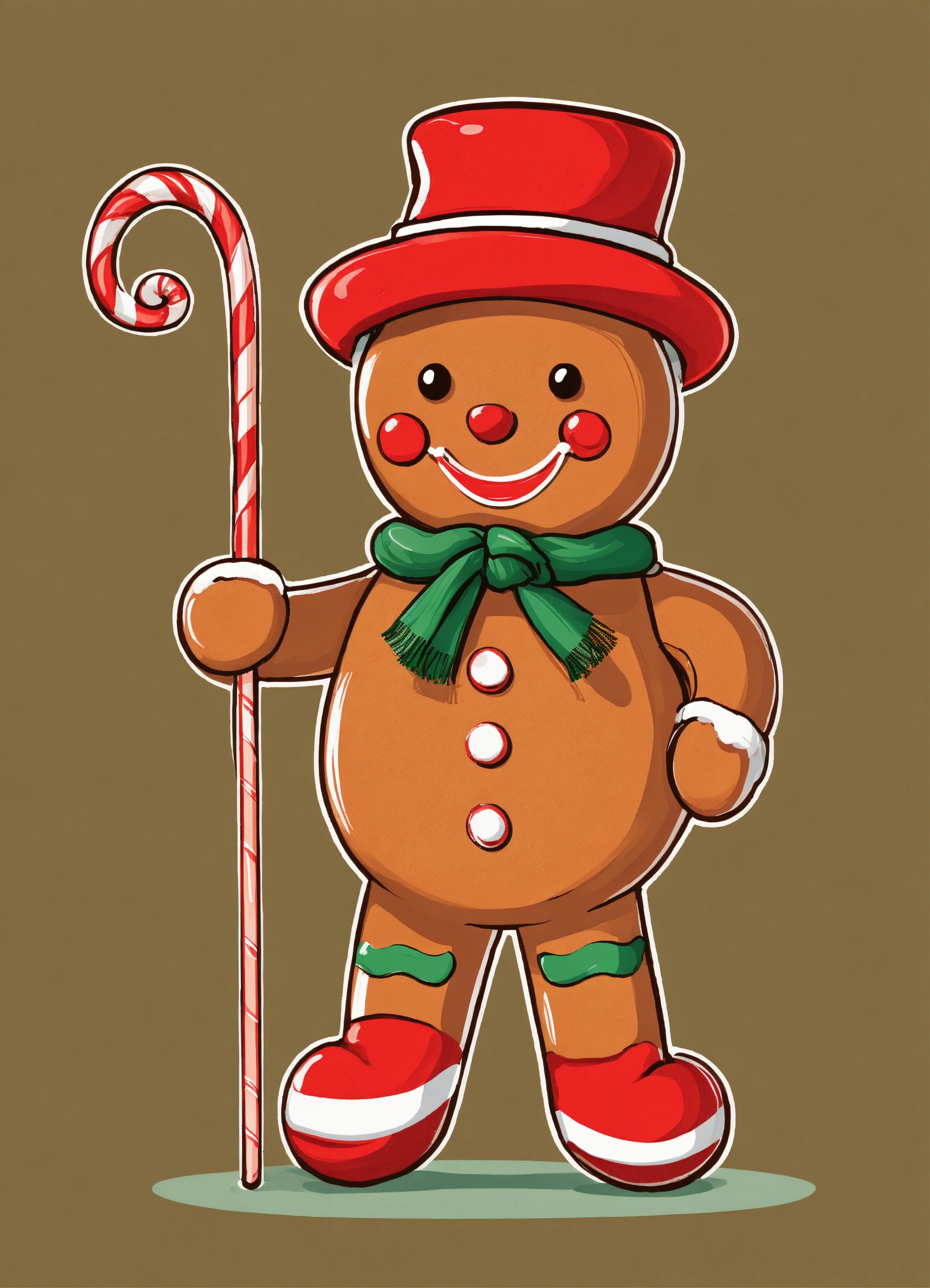 Lexica - Illustration drawning of a super cute gingerbread man wearing ...