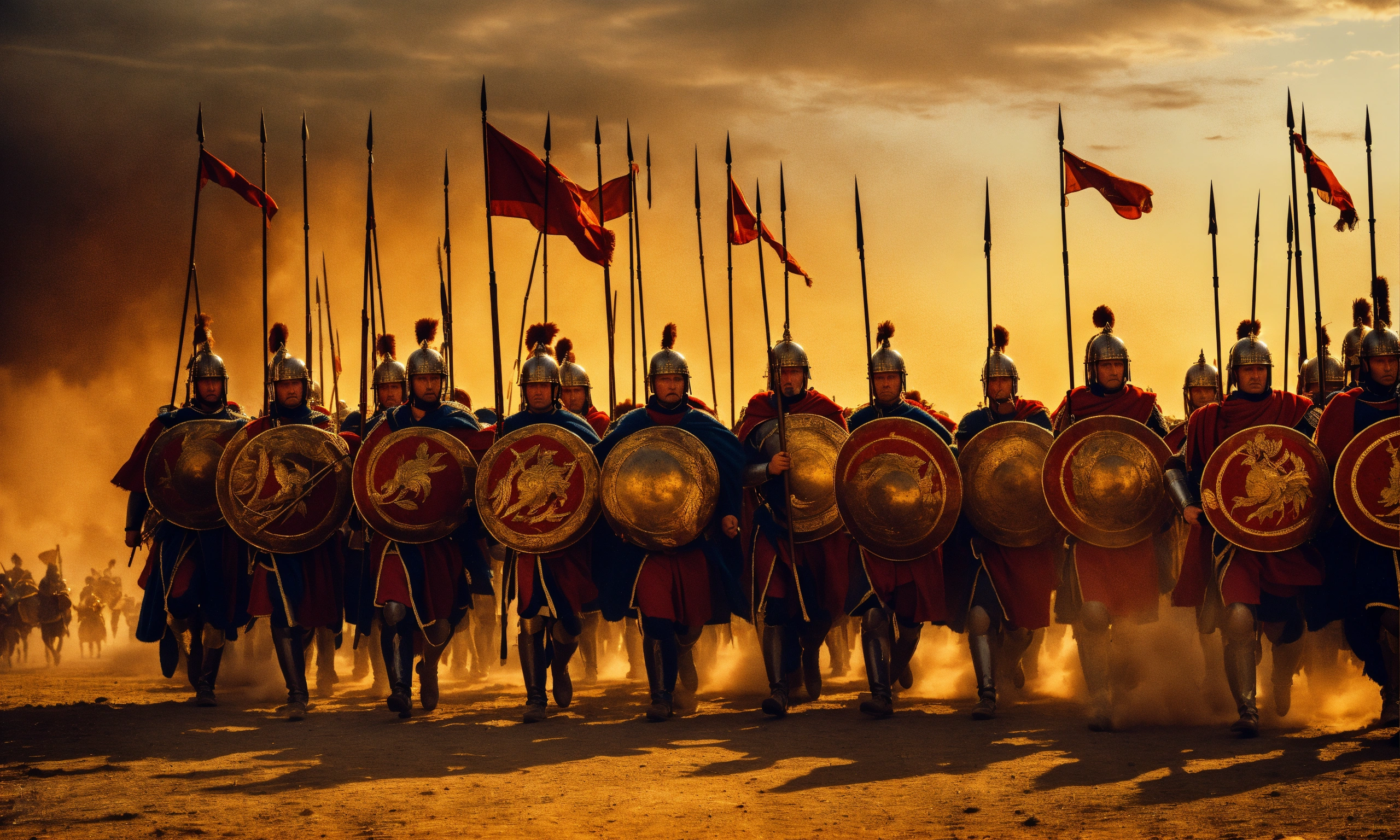 Lexica - Photograph of a roman general marching with his legions