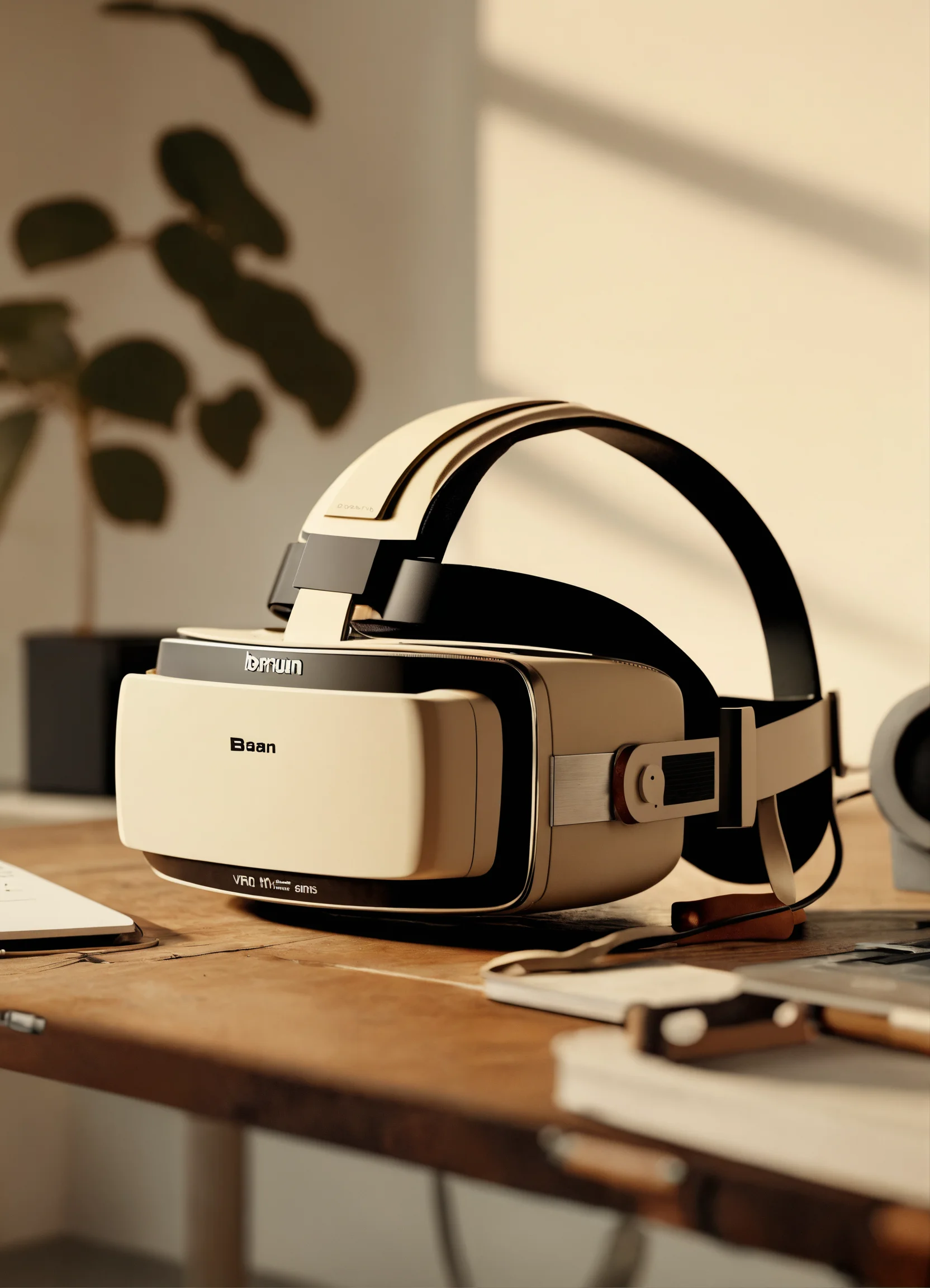 Lexica - A stunning, sleek beige VR headset designed by Dieter Rams ...
