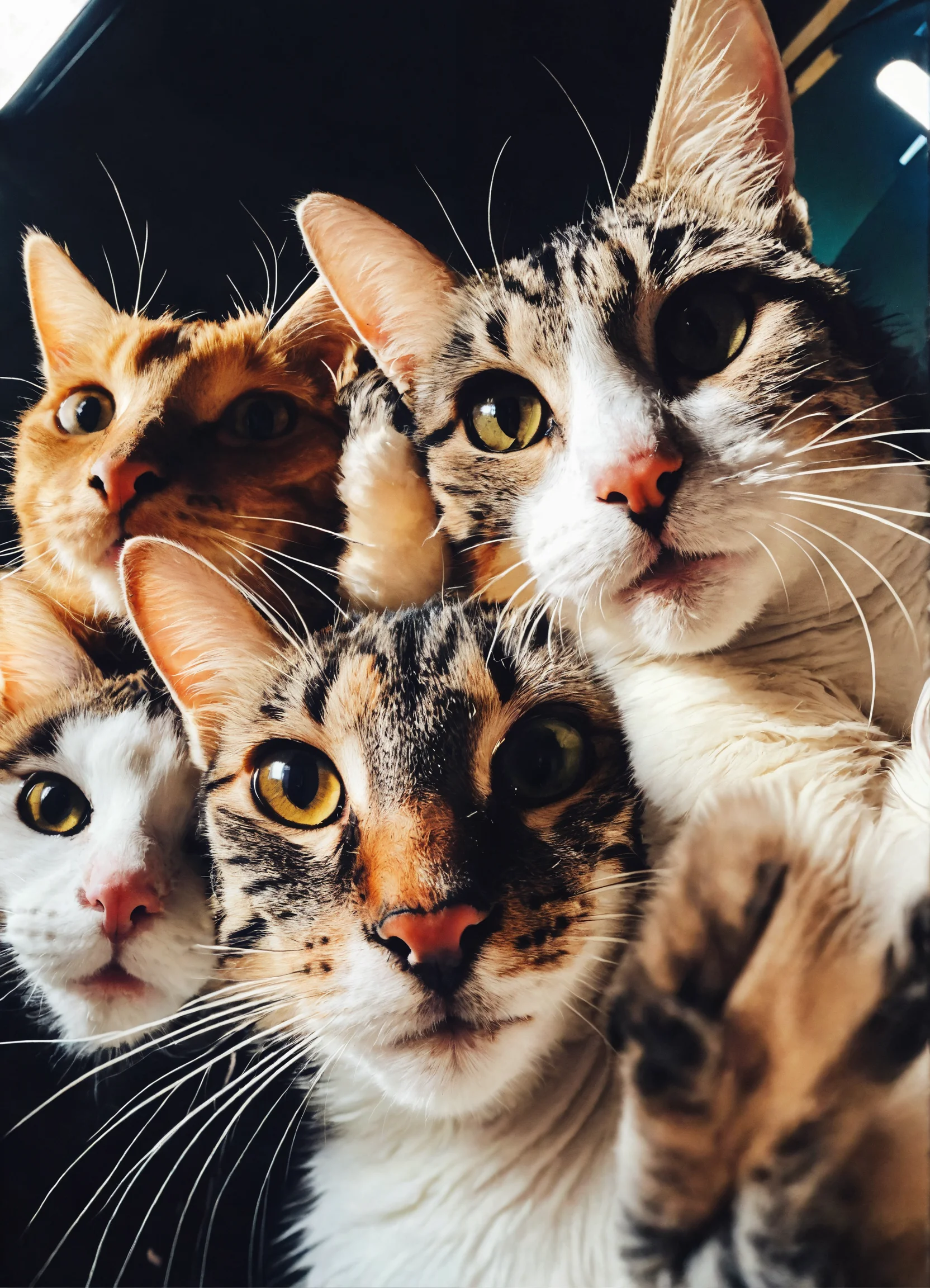 Lexica - A lot of cats take a selfie, photography very realist