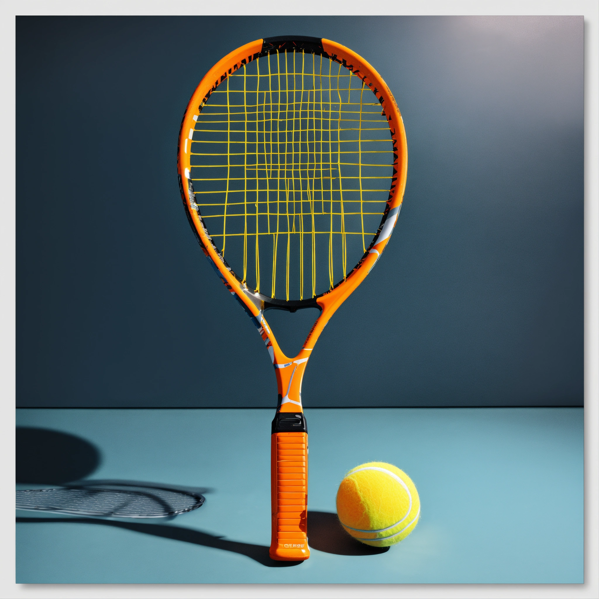 Lexica - Orange broken futuristic tennis racket