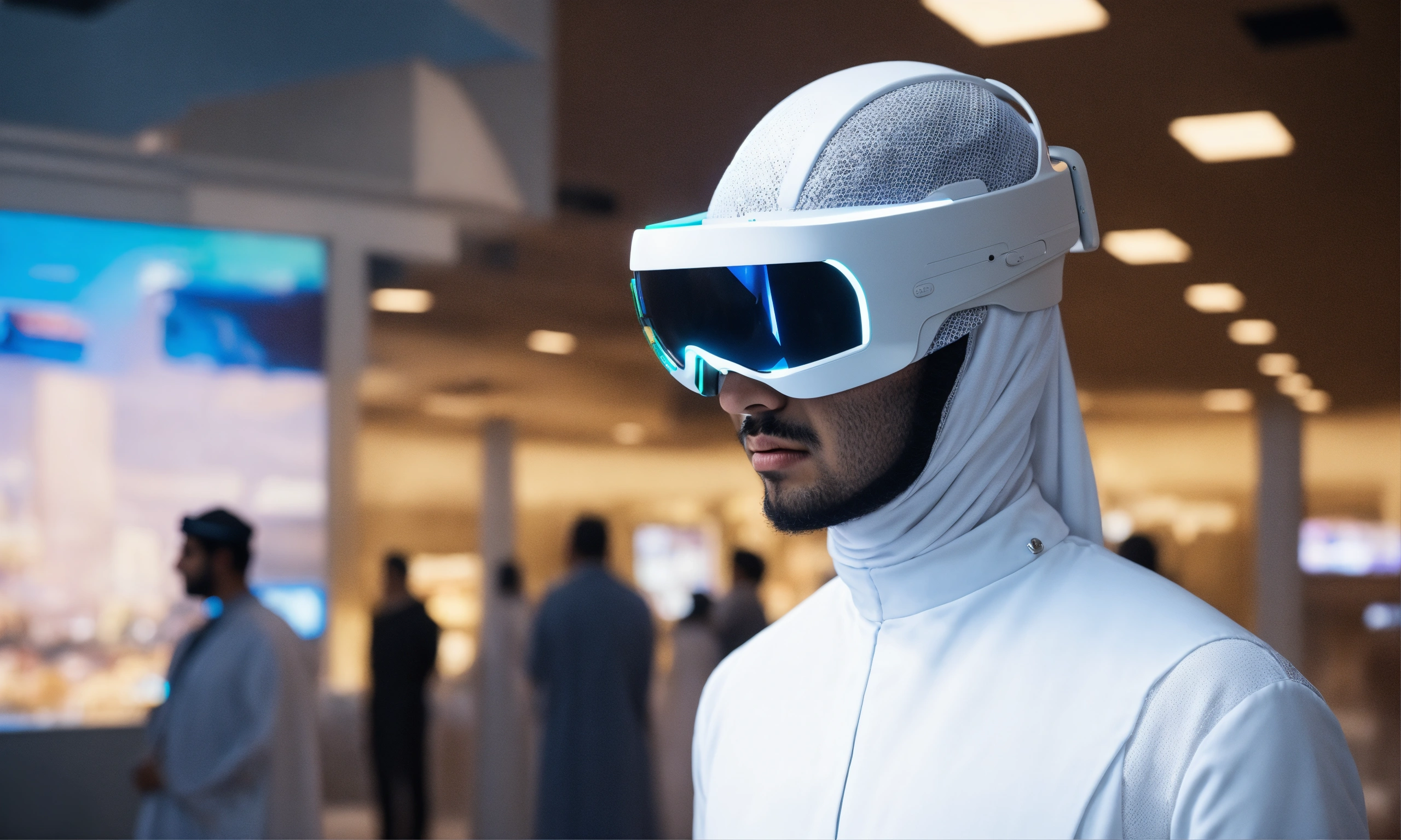 Lexica - Saudi youth male, future, augmented reality head gear, modern ...