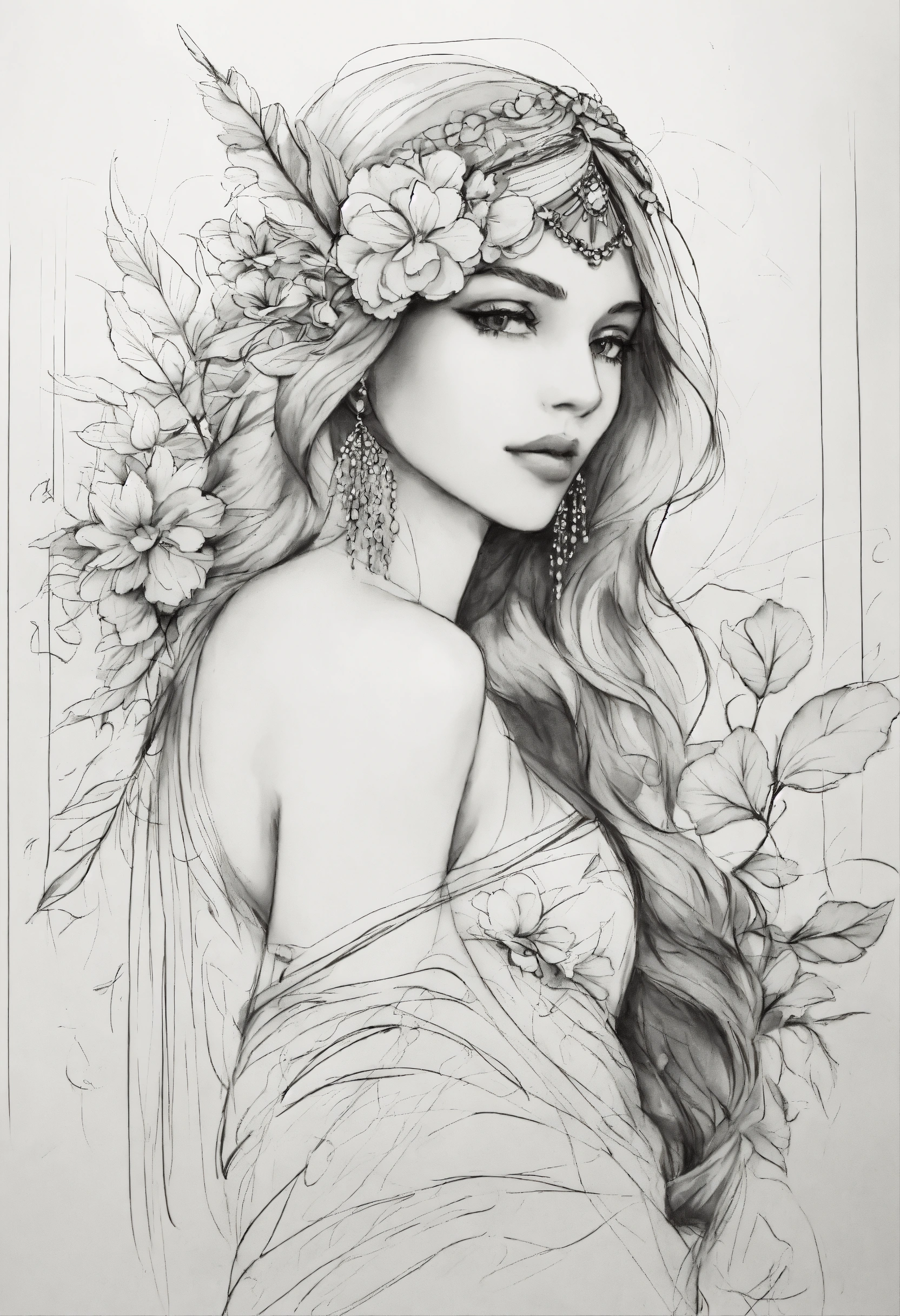 Lexica - Sketch simple beautiful drawing with style, white background