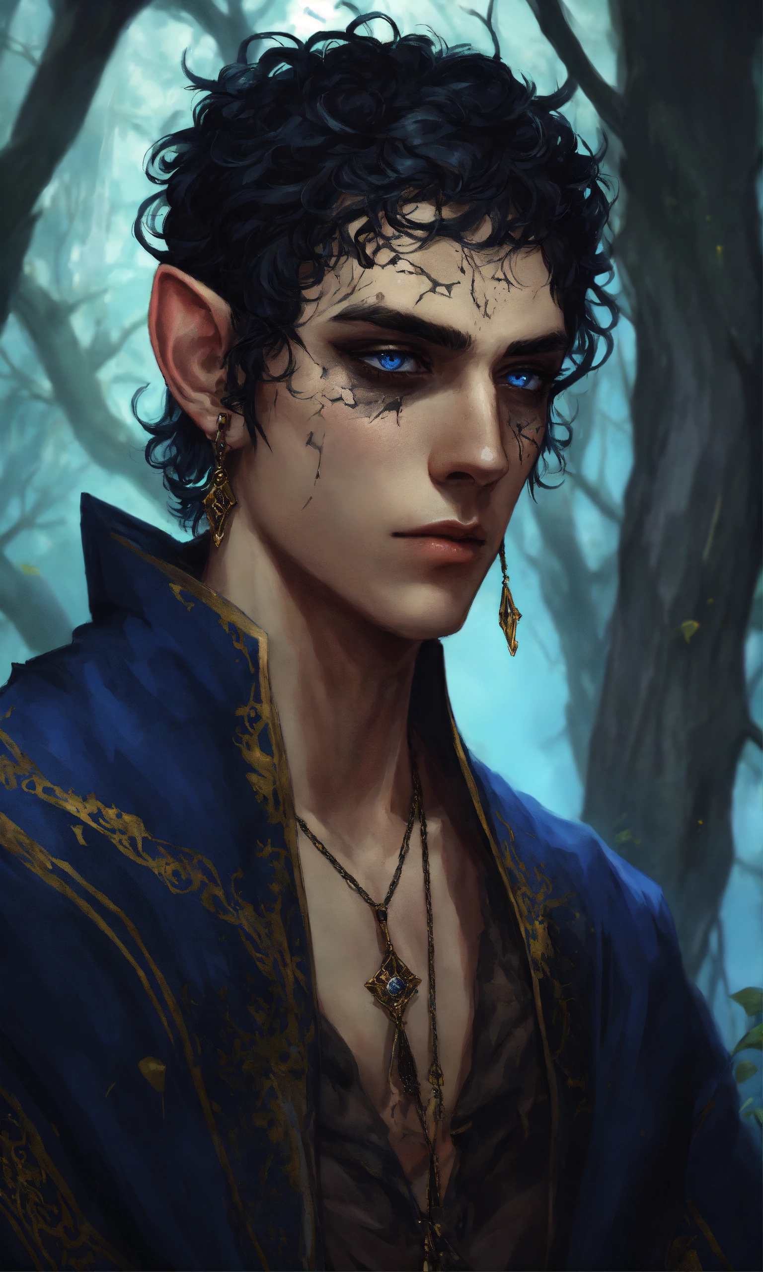 Lexica - Fantasy portrait of a gaunt male elf, sickly thin, scrawny ...