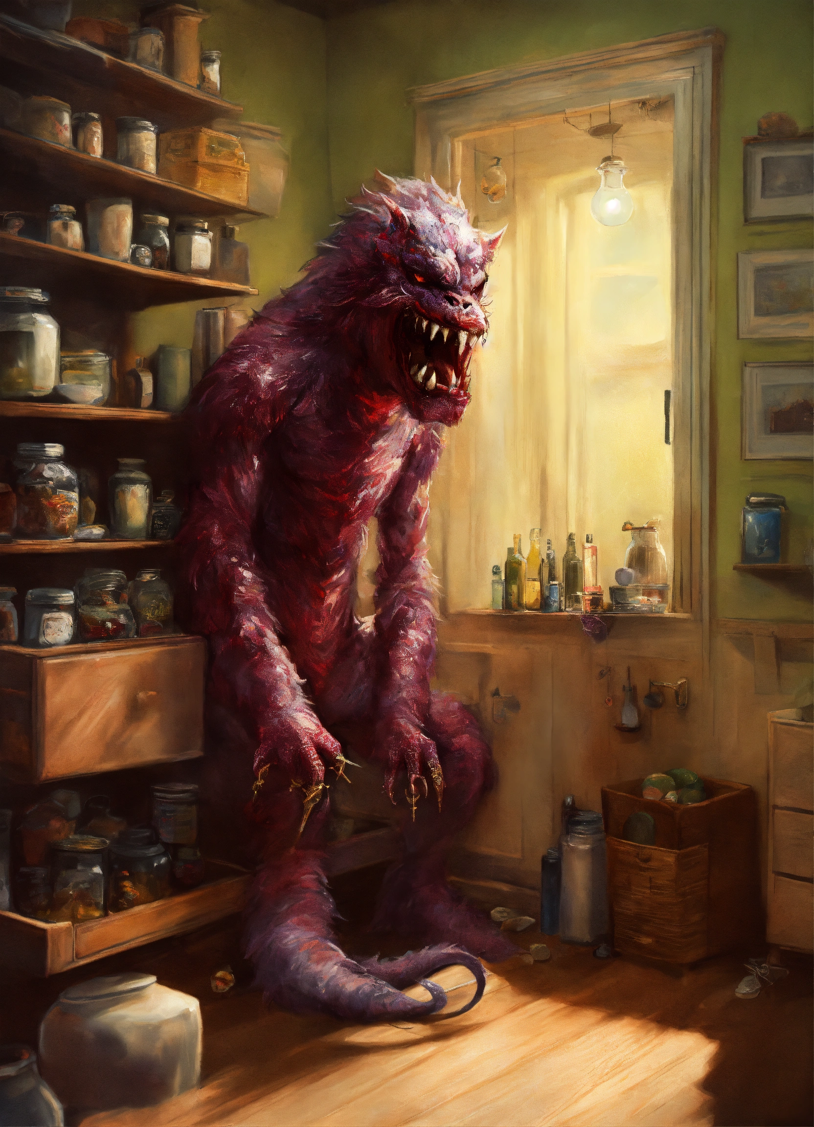 Lexica - A realistic monster coming out of my cabinet, by Marijah Bac Cam