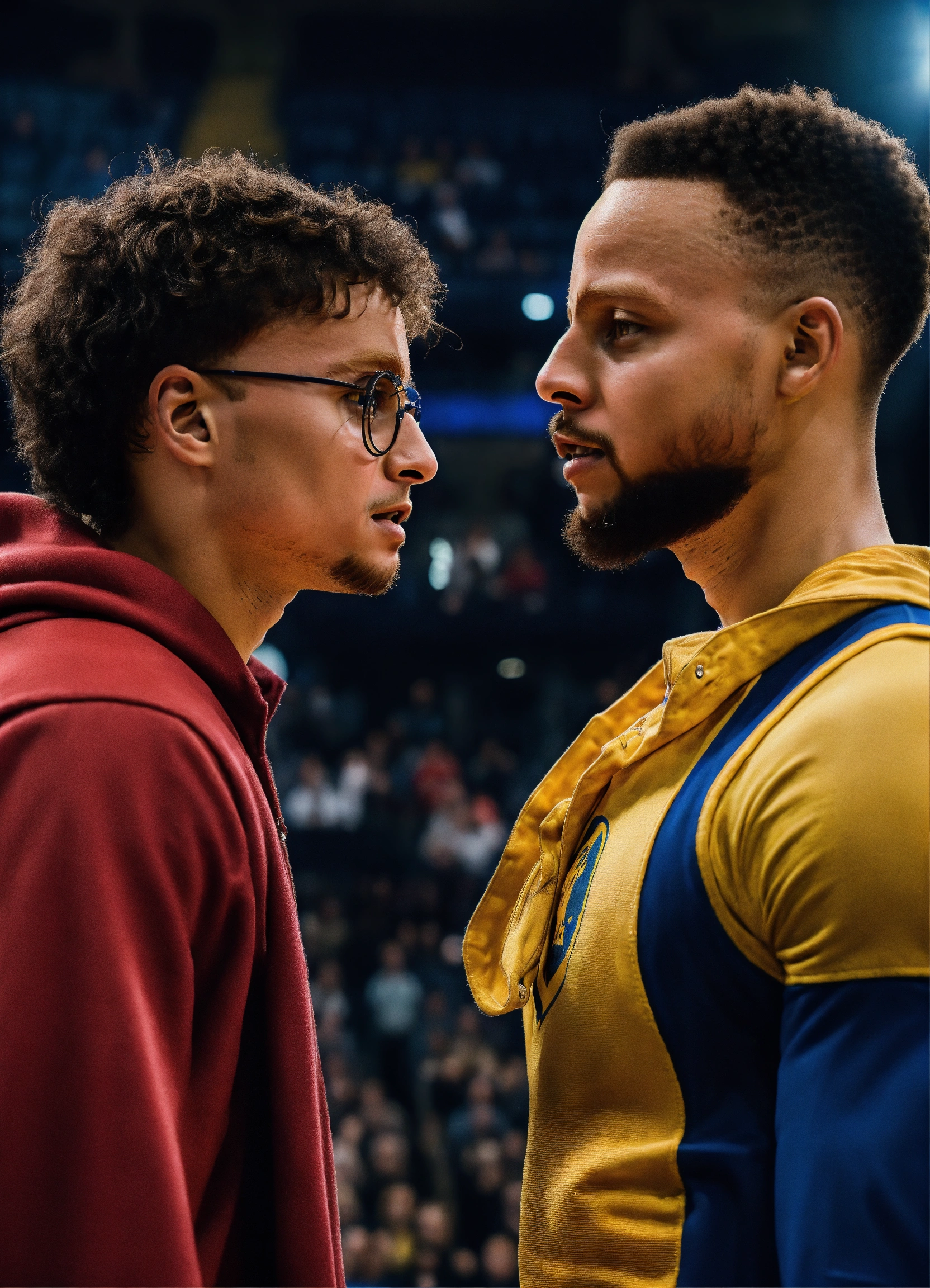 Lexica - Photo realistic shot of harry potter and steph curry as ...