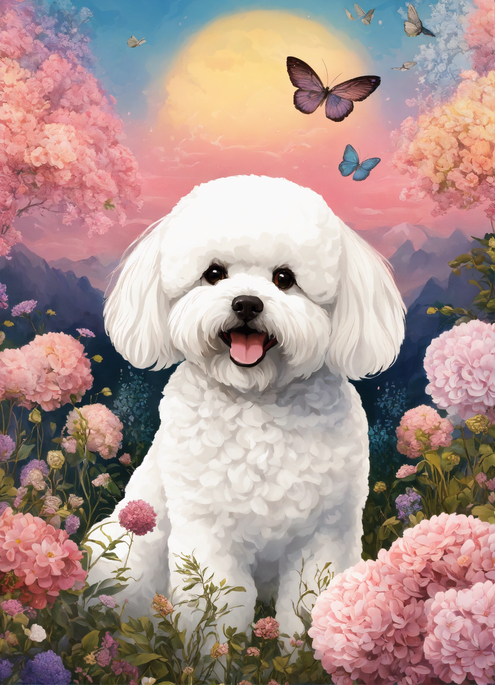 Lexica - Overwhelmingly beautiful bichon friese framed with vector ...